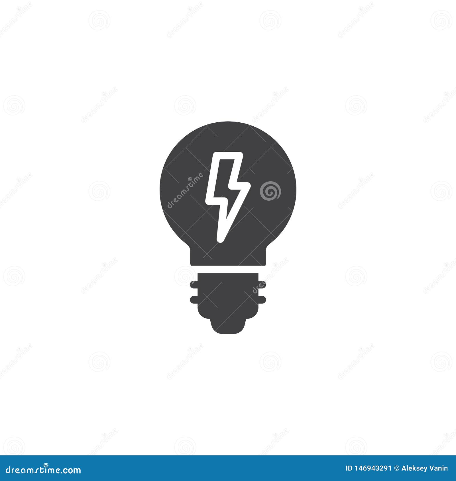 Bulb with Lightning Vector Icon Stock Vector - Illustration of charge ...