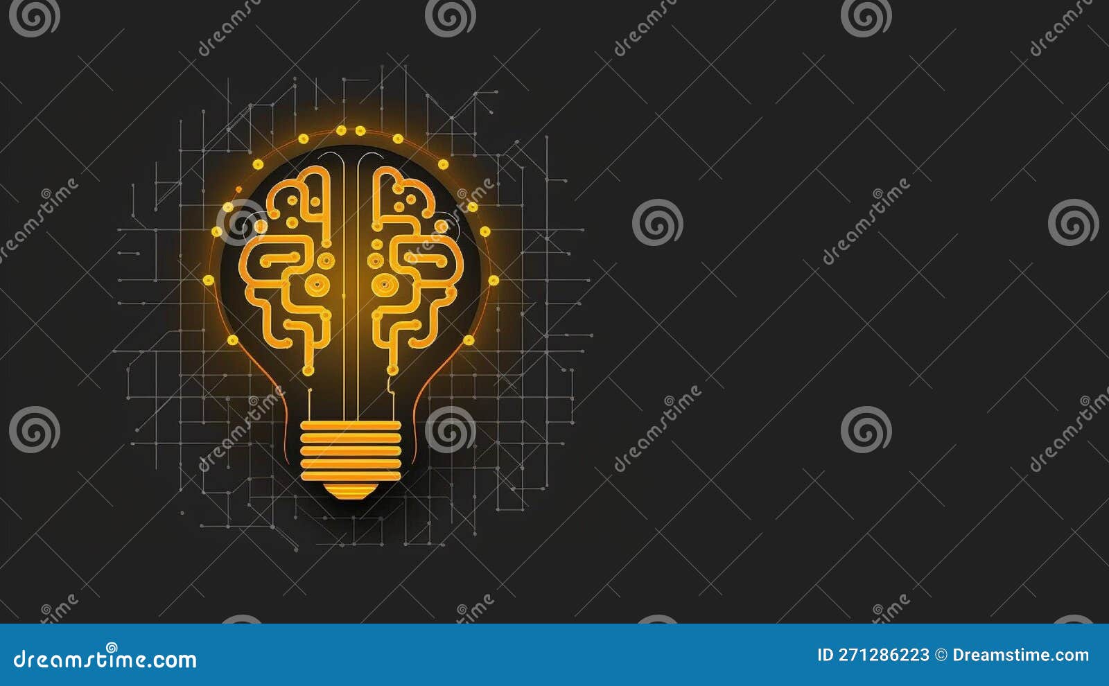Bulb Like Robotic Human Brain with Detailed Circuits. Concept Art of ...