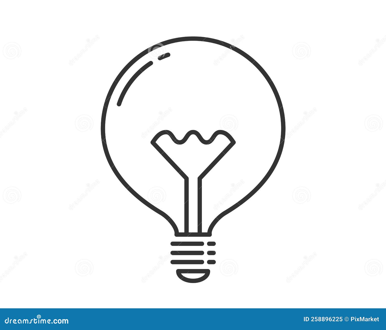 Bulb Line Icon stock vector. Illustration of solution - 258896225