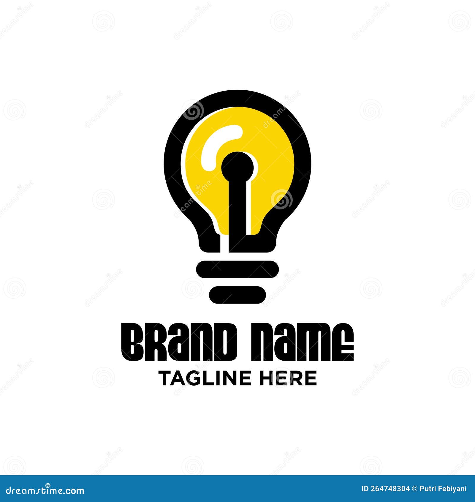 Bulb Logo Design stock vector. Illustration of yellow - 264748304