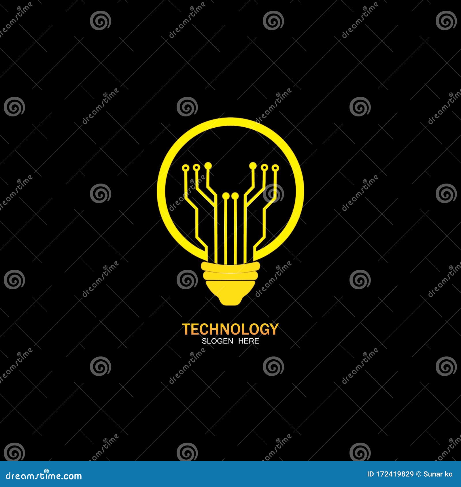 Bulb Logo with Line Technology, Light Bulb Idea Icon with Circuit Board ...
