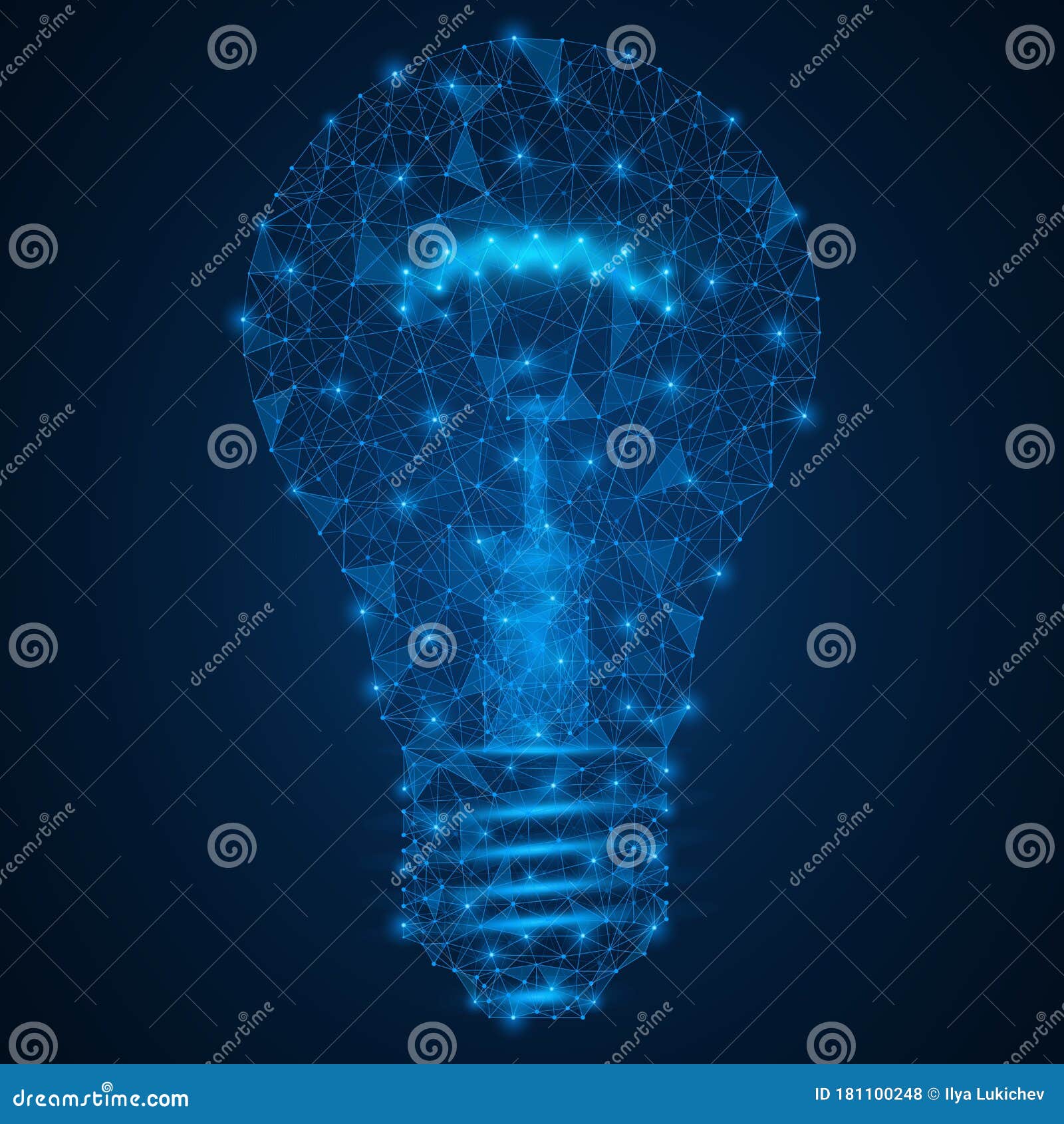 Bulb. a Low-poly Model of an Artificial Light Source Stock Vector ...