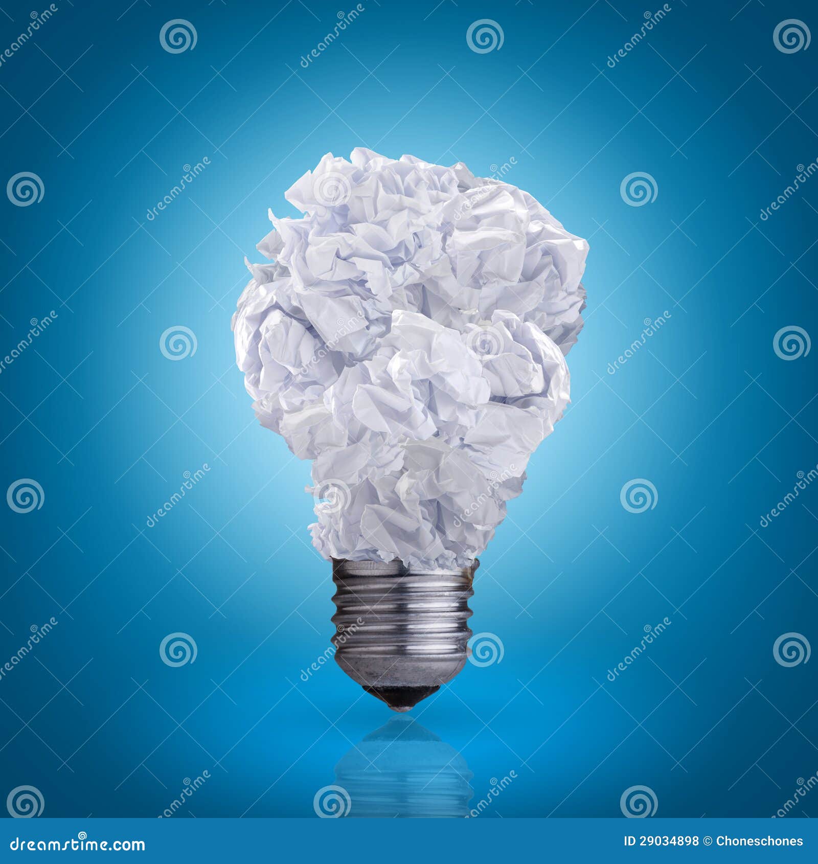 Bulb Made of Crumpled Paper Stock Photo - Image of creativity, screwed ...