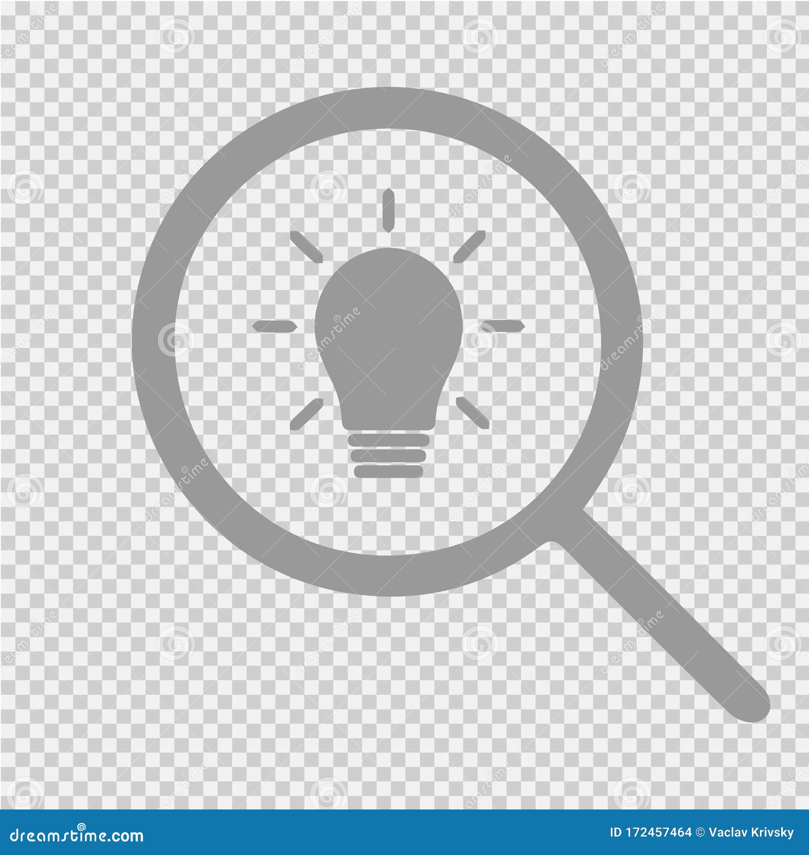 Bulb and Magnifying Glass Vector Icon Stock Vector - Illustration of ...