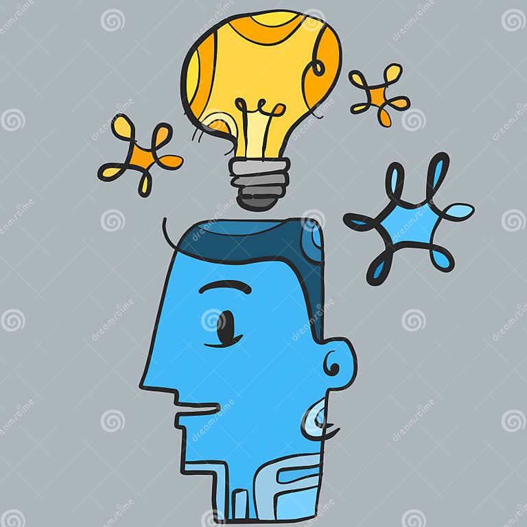Bulb Man Idea stock vector. Illustration of paint, fresh - 50421968