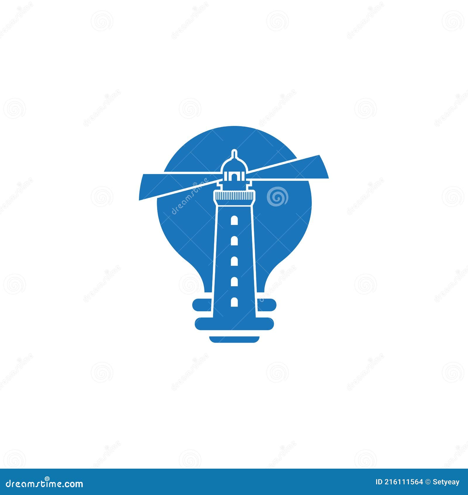 Bulb Mercusuar Logo Design Vector Illustration, Creative Mercusuar Logo ...