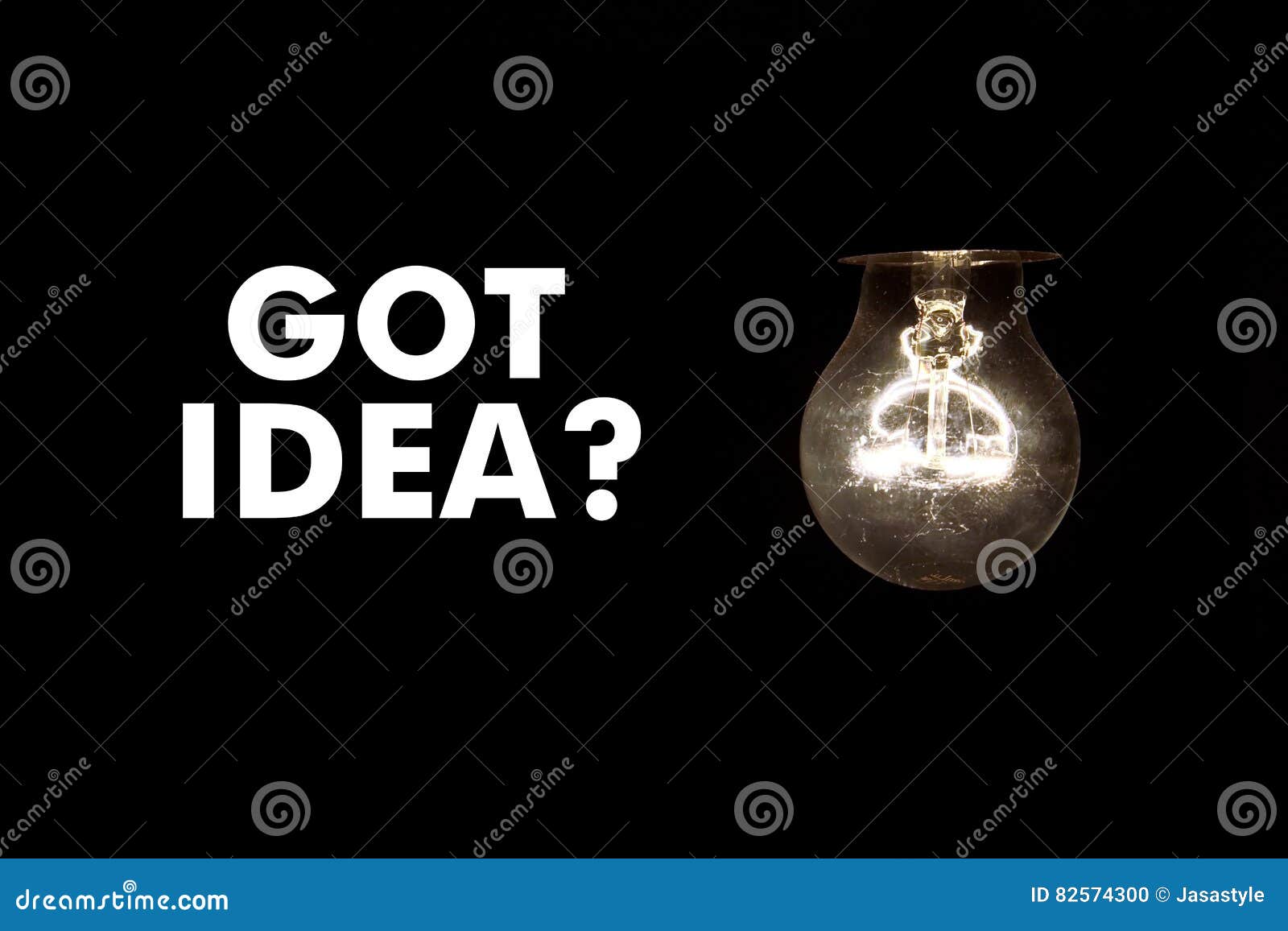 Bulb with message GOT IDEA stock photo. Image of unleash - 82574300
