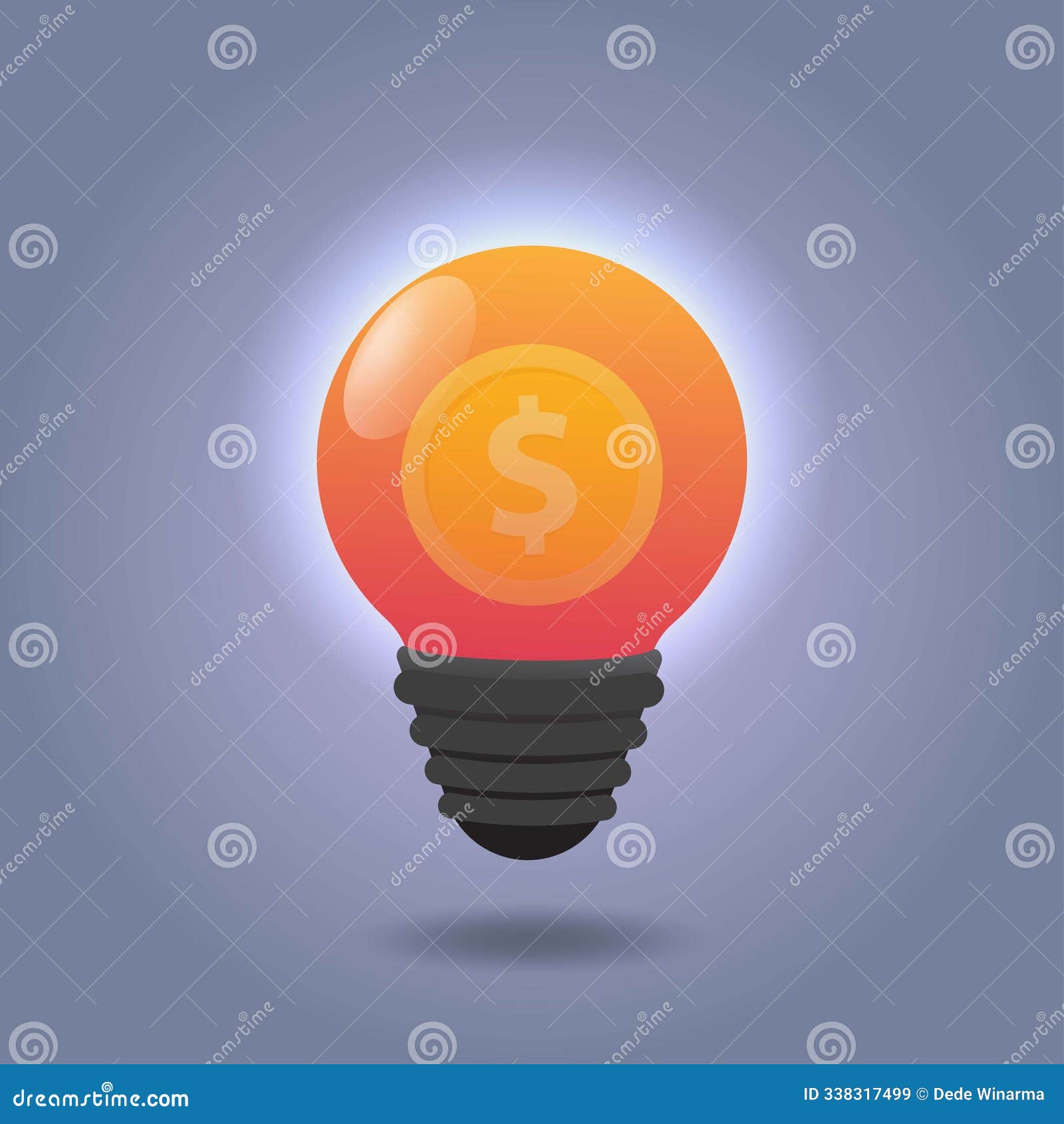 Bulb with Money Inside. Knowledge Make Money Concept Vector ...