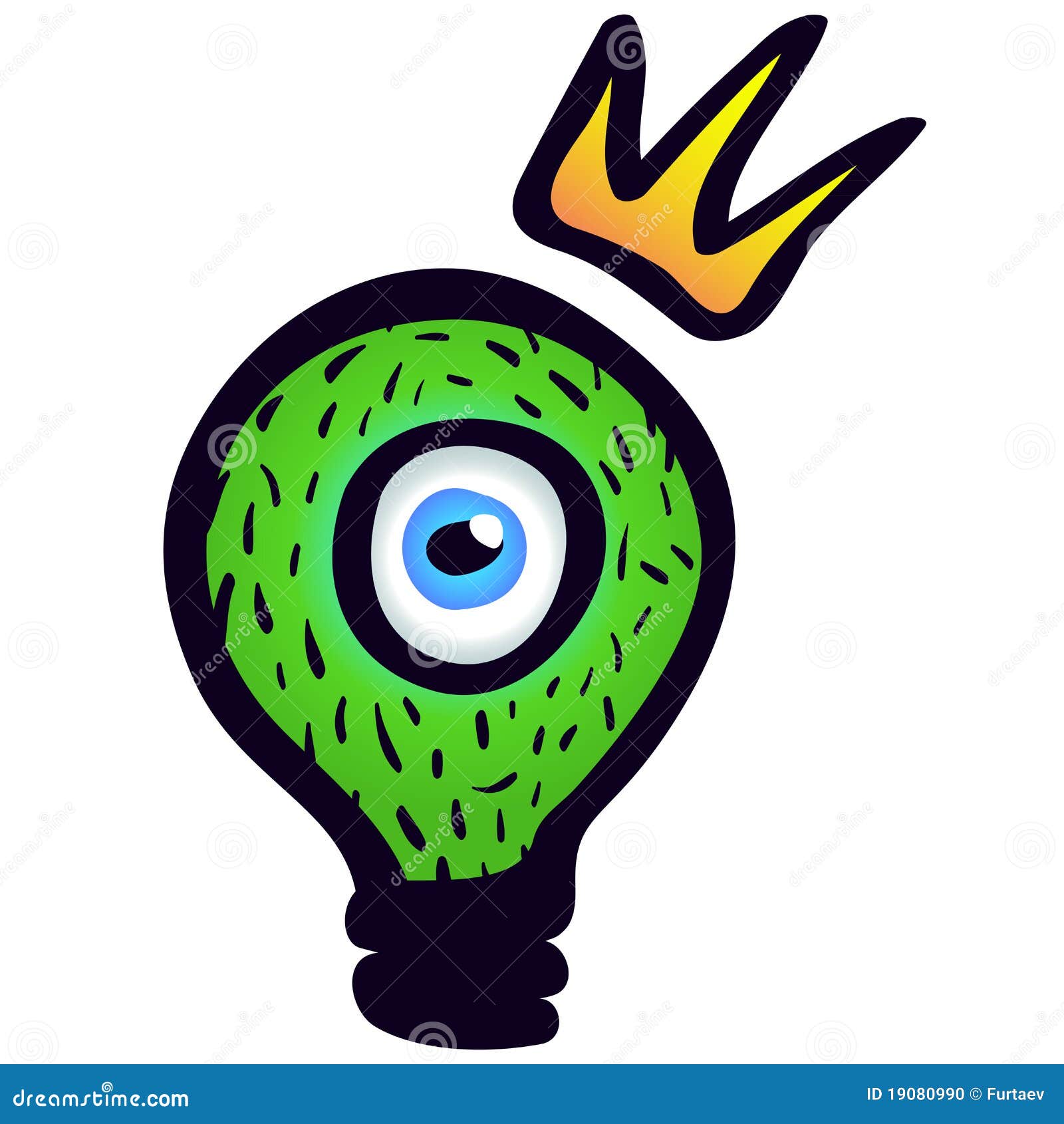 Bulb monster stock vector. Illustration of comics, colours - 19080990