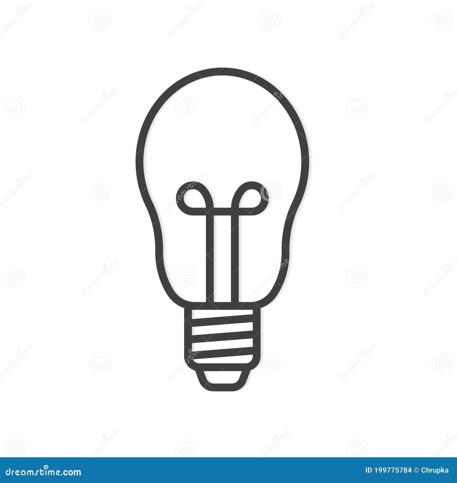 Bulb outline icon stock vector. Illustration of light - 199775784