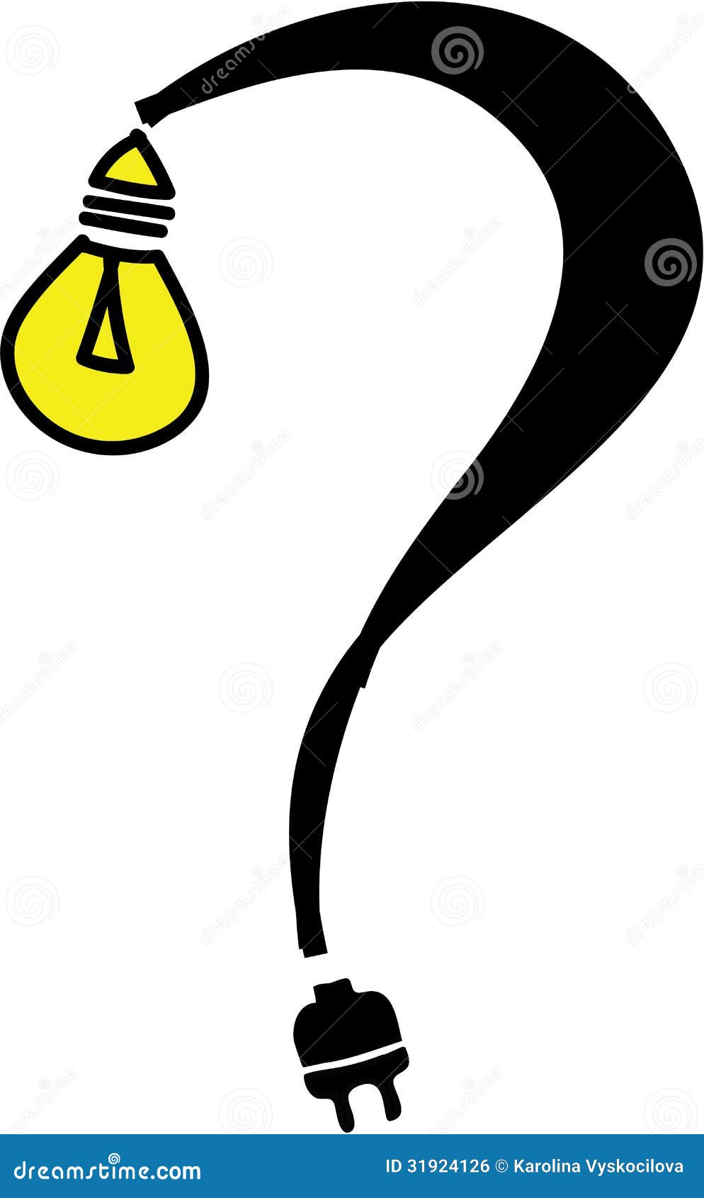Bulb and Plug Question Mark Stock Vector - Illustration of commercial ...
