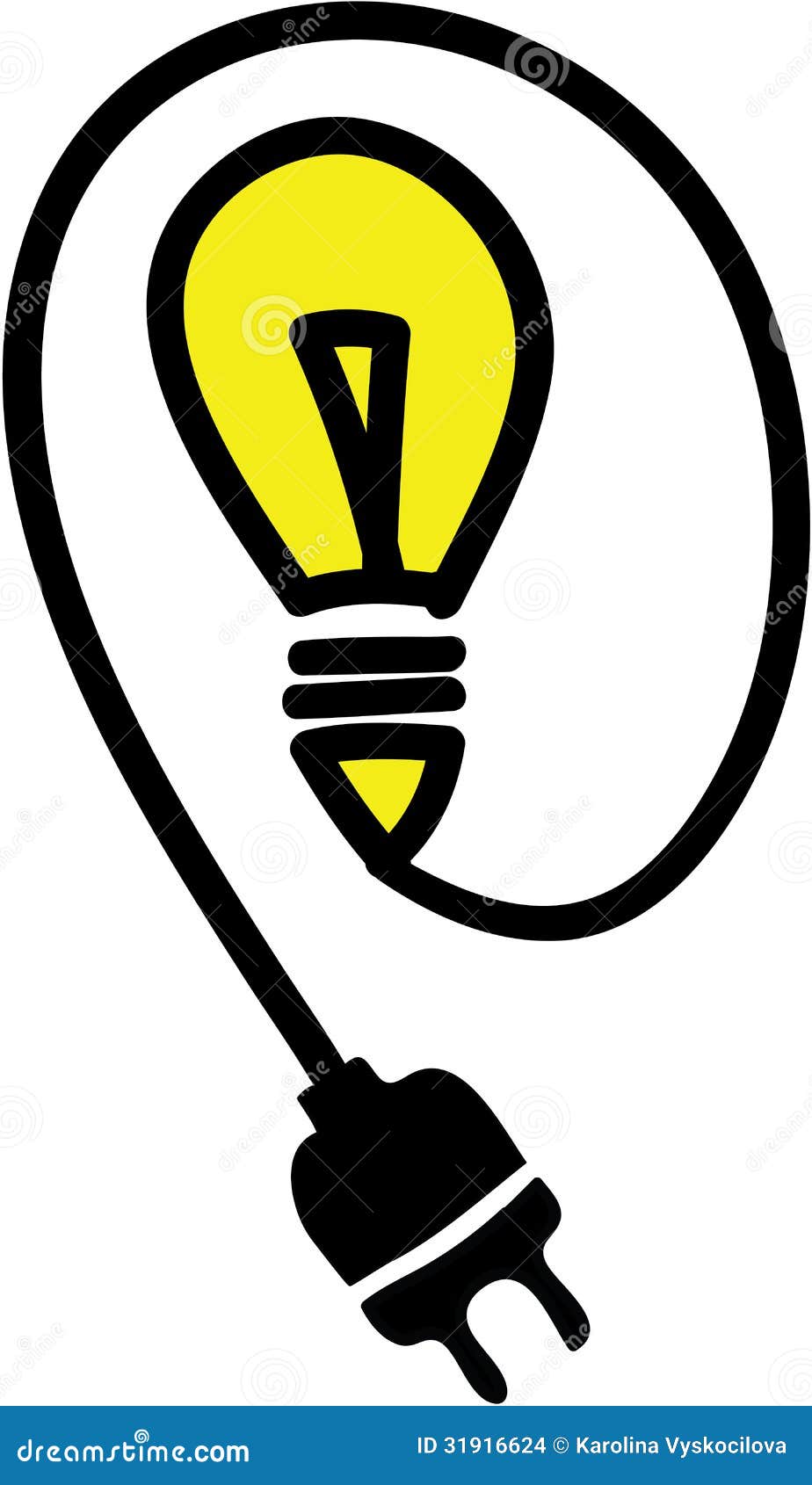 Bulb and plug stock vector. Illustration of internet - 31916624