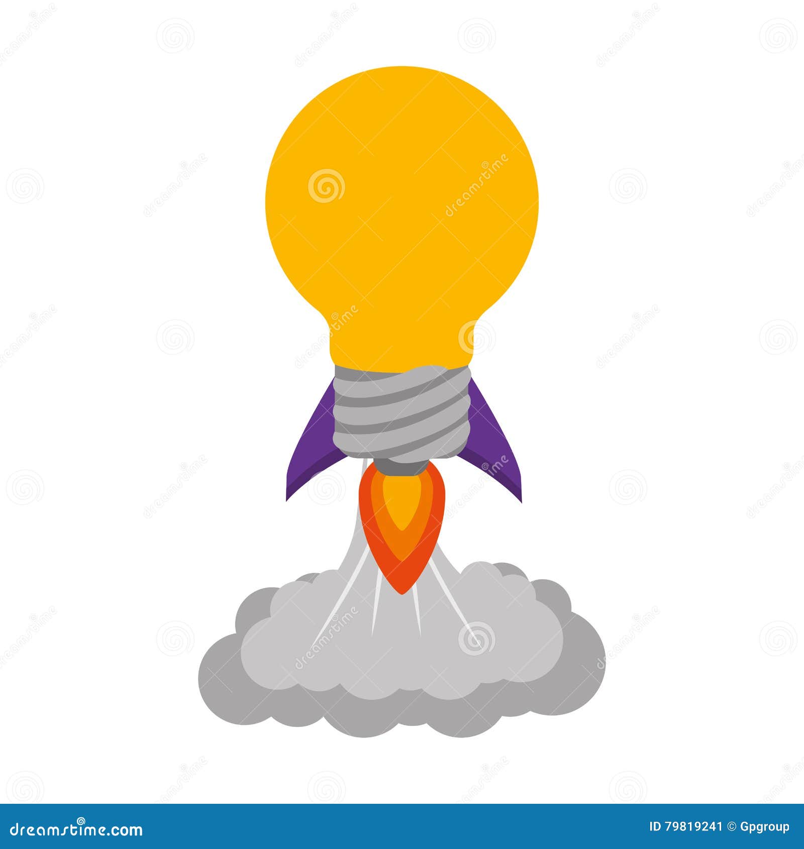 Bulb rocket icon stock vector. Illustration of explosion - 79819241