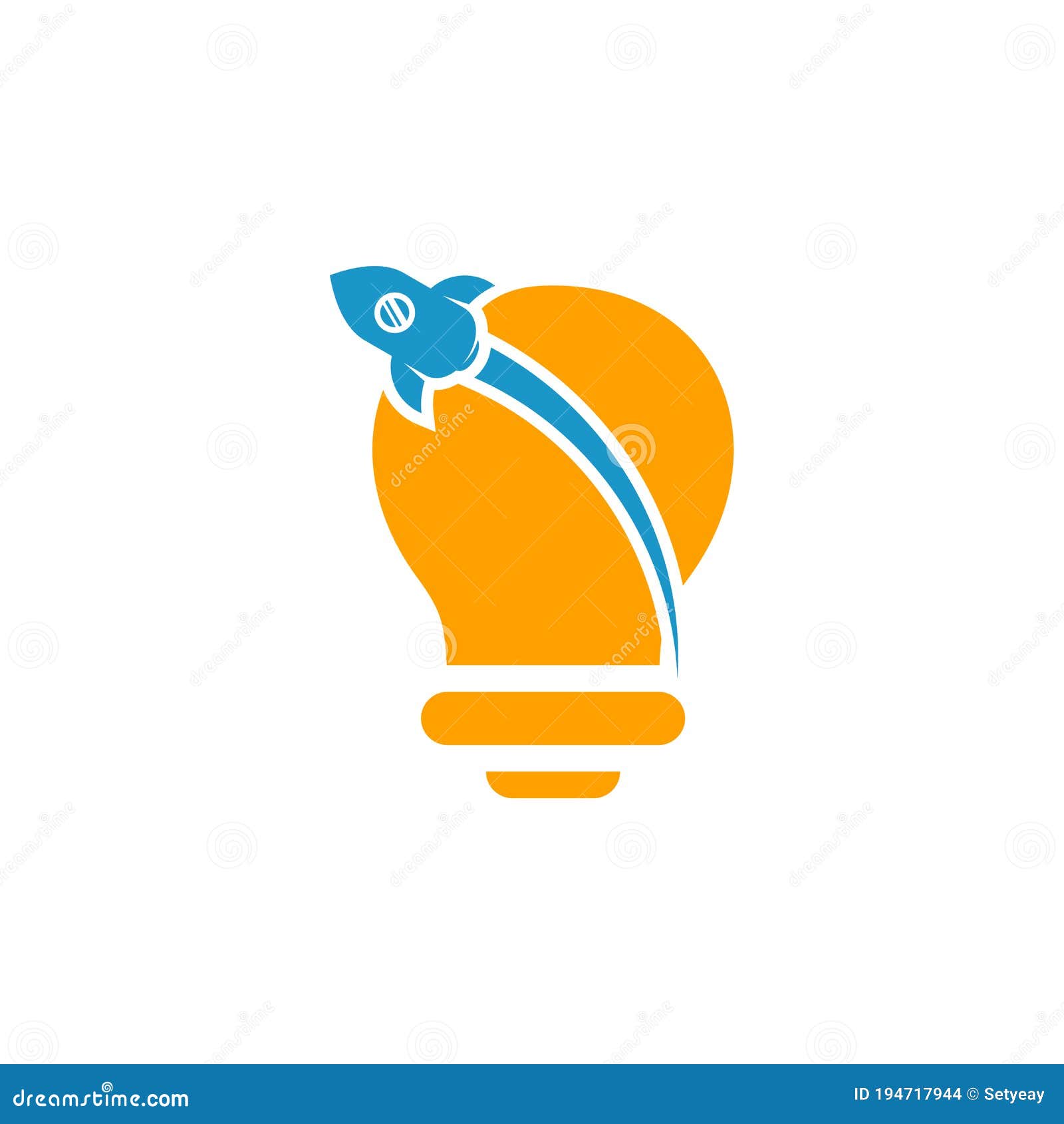 Bulb Rocket Logo Icon Vector Template, Creative Design, Symbol Stock ...