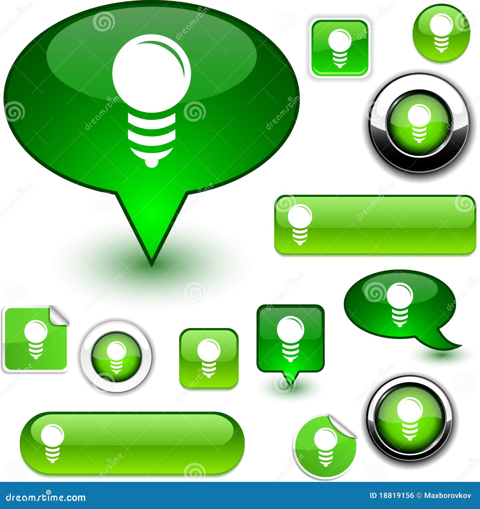 Bulb signs. stock vector. Illustration of elements, icon - 18819156