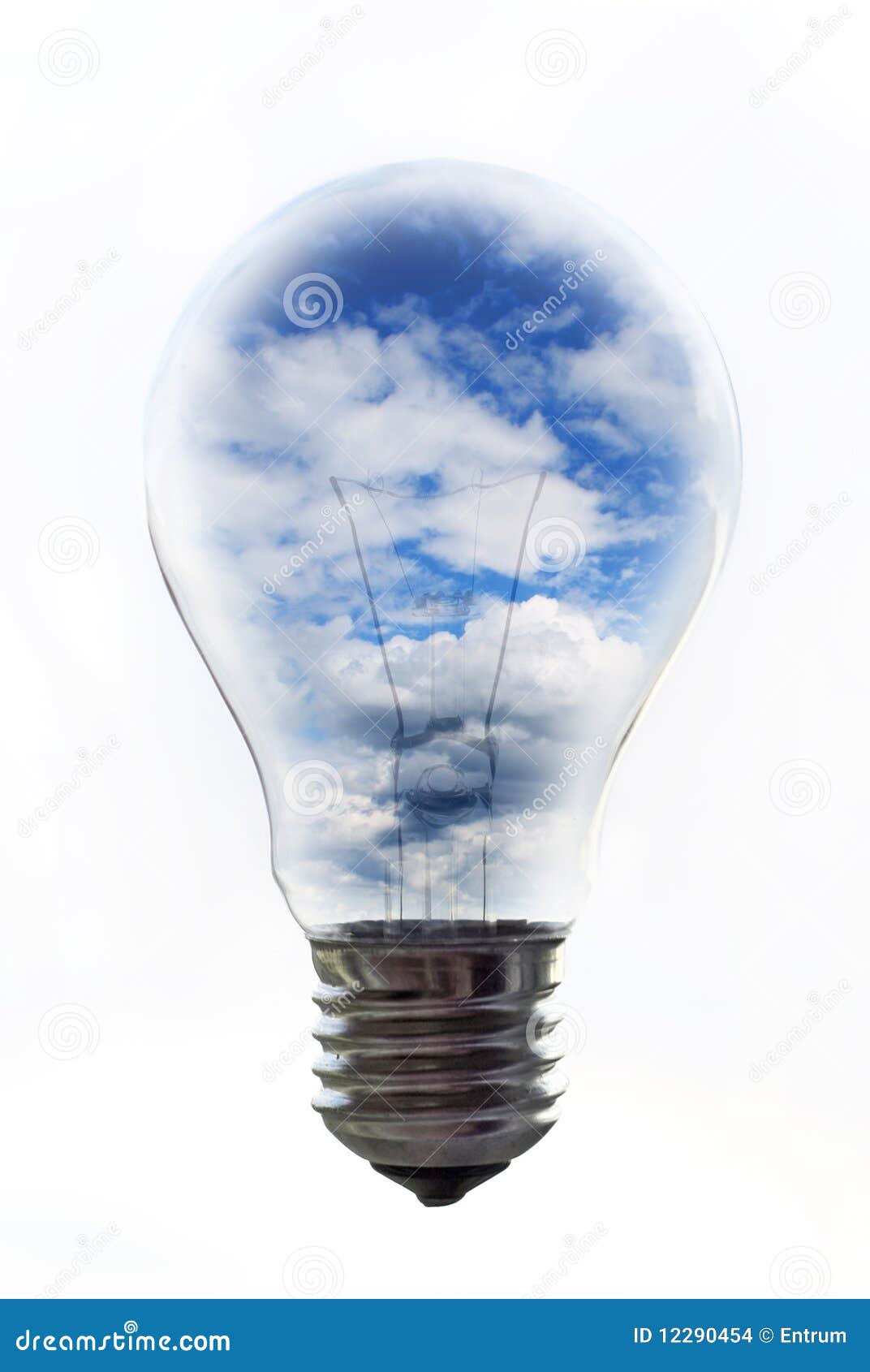 Bulb with sky stock photo. Image of idea, glowing, heat - 12290454