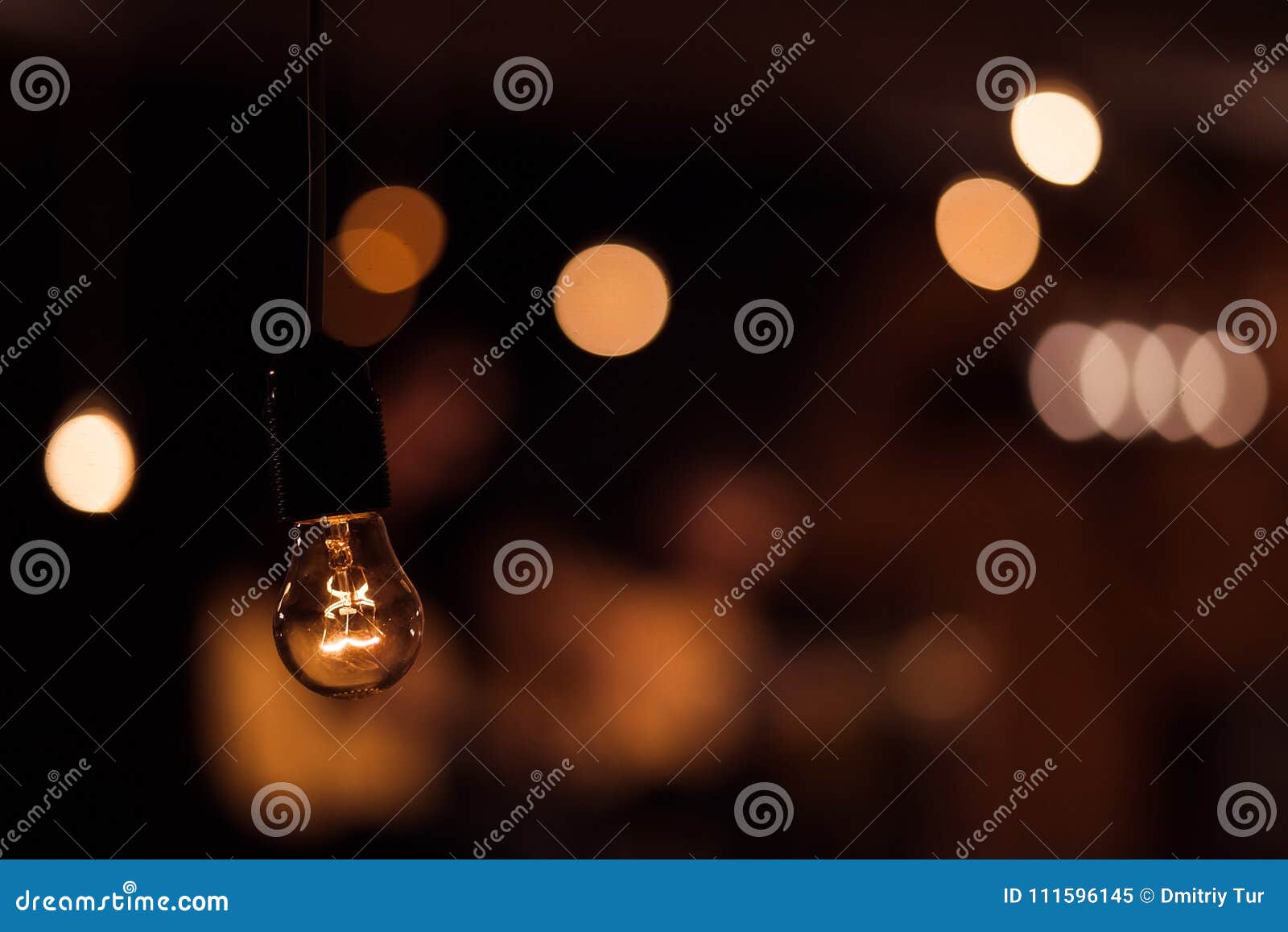 Bulb on Warm Christmas Light Stock Image - Image of illuminate, glass ...