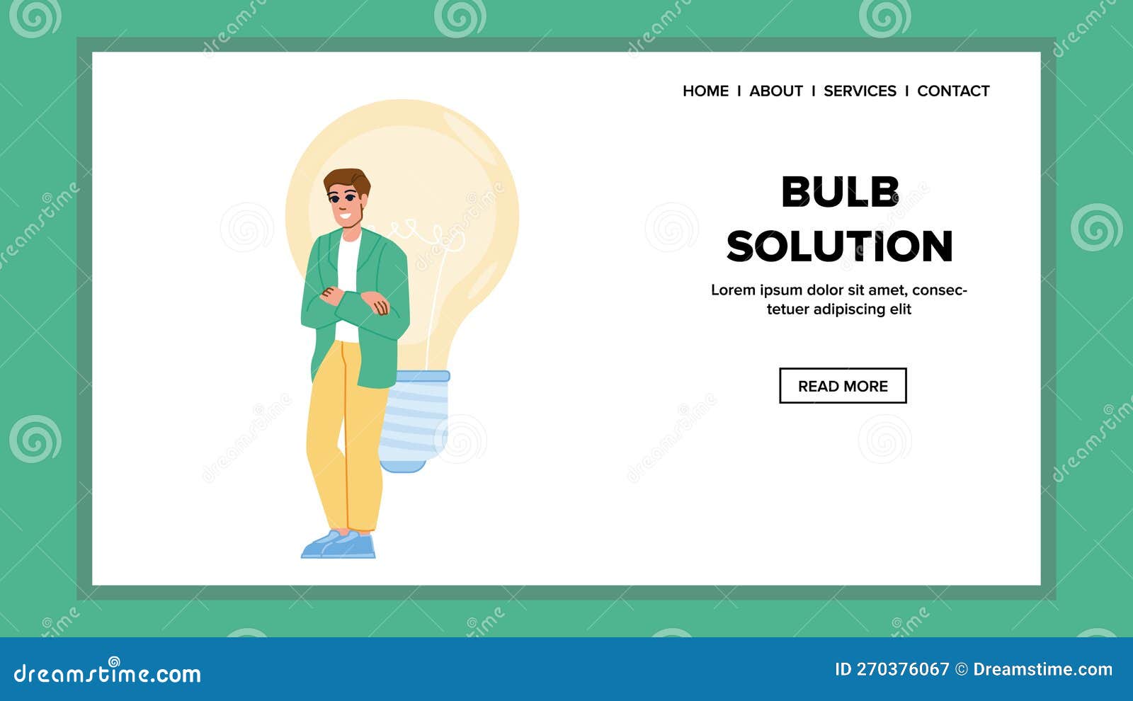 Bulb solution vector stock illustration. Illustration of lamp - 270376067