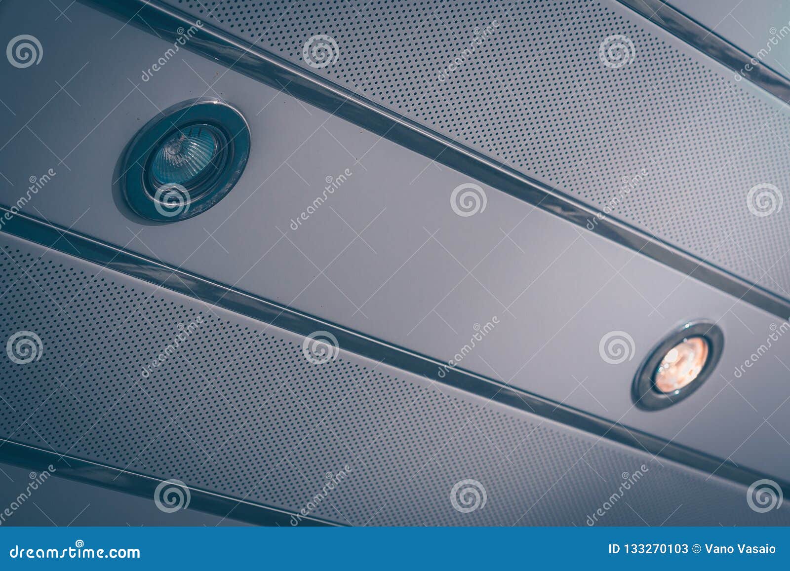 Bulb Spots Embedded in the Ceiling Panels Stock Image - Image of lamps ...