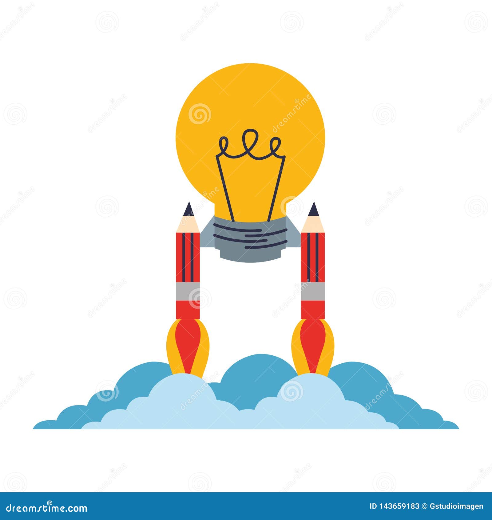 Bulb start up icon stock vector. Illustration of chart - 143659183
