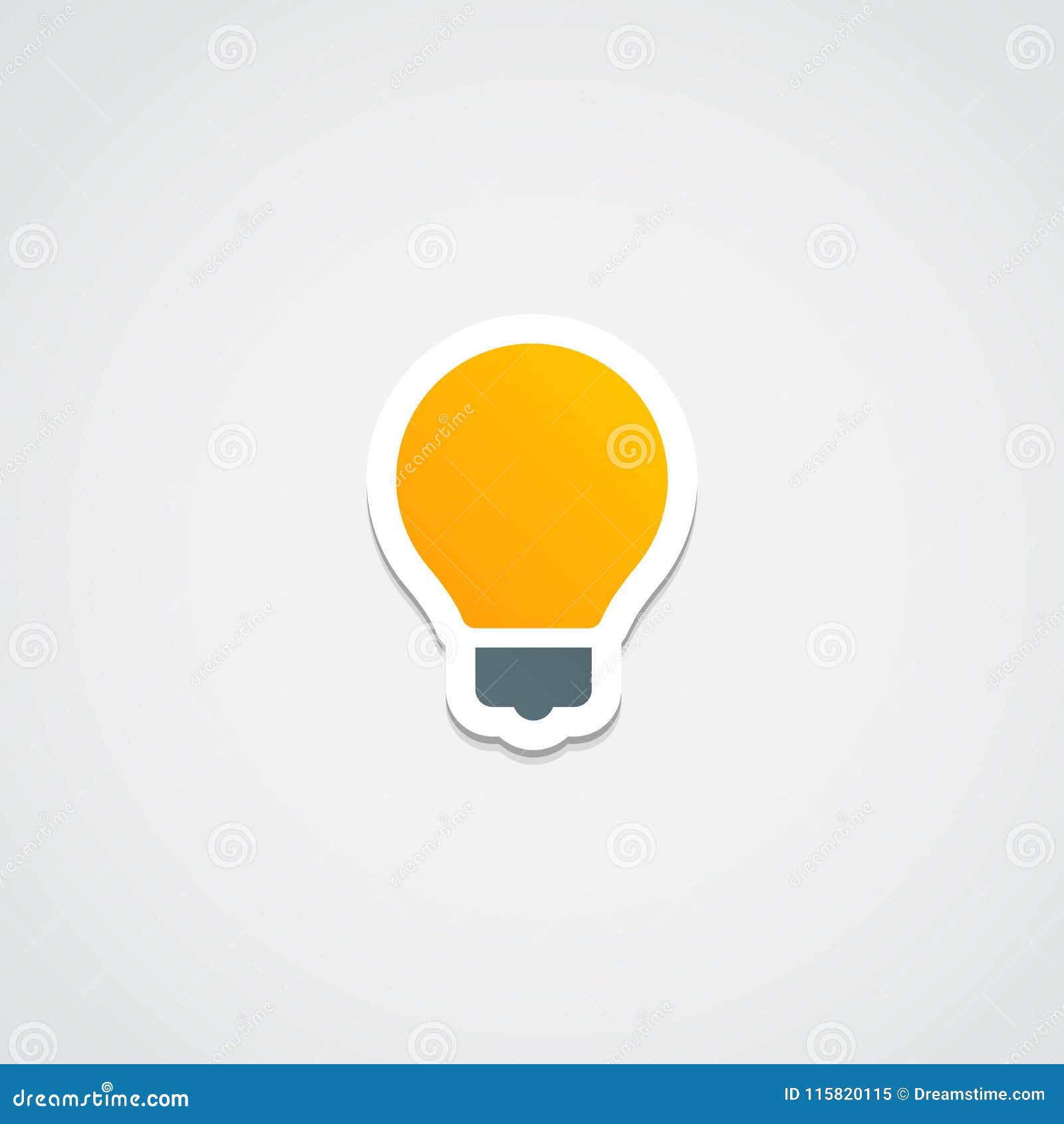 Bulb Sticker Icon stock vector. Illustration of vector - 115820115