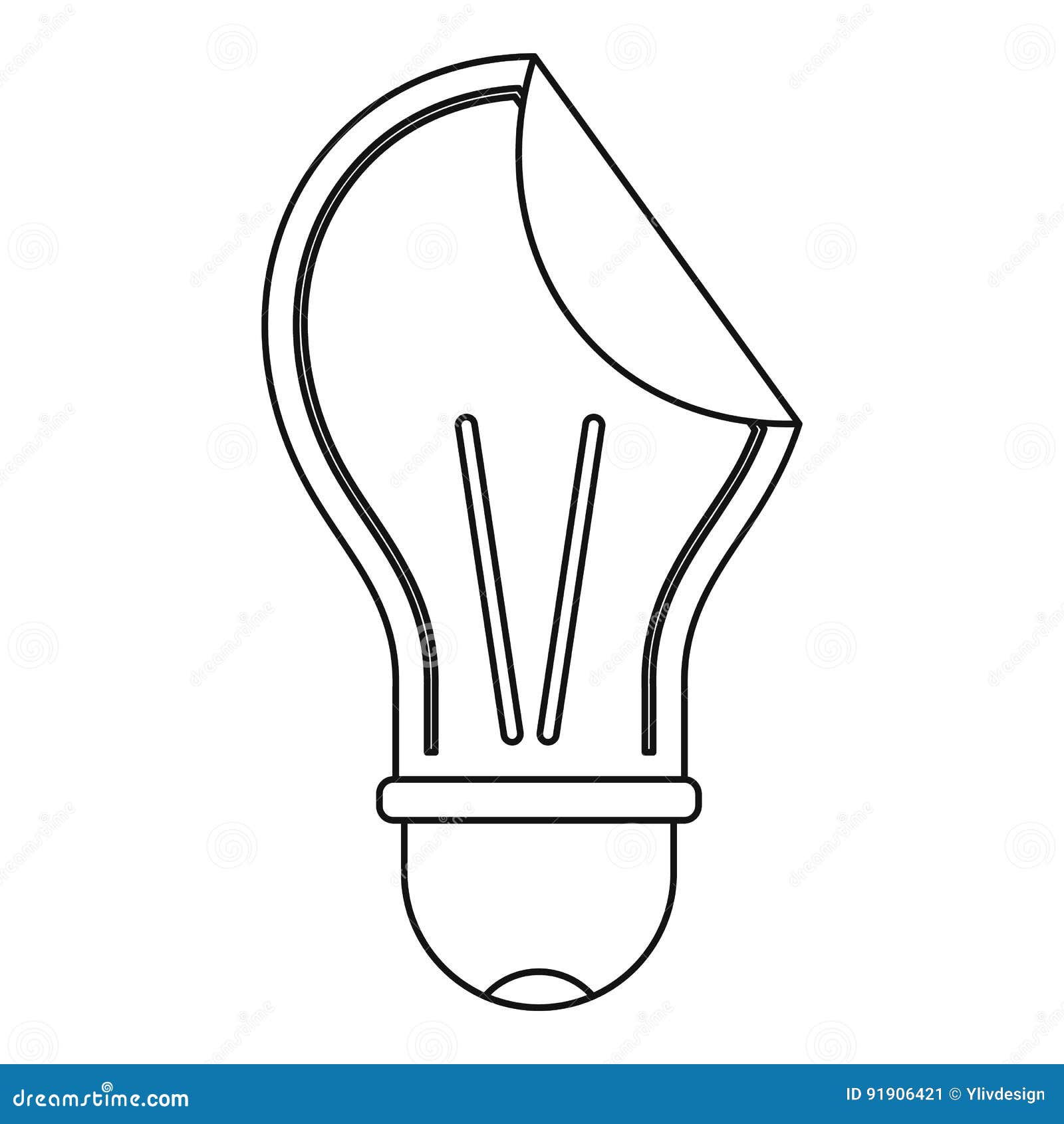 Bulb sticker icon outline stock vector. Illustration of element - 91906421