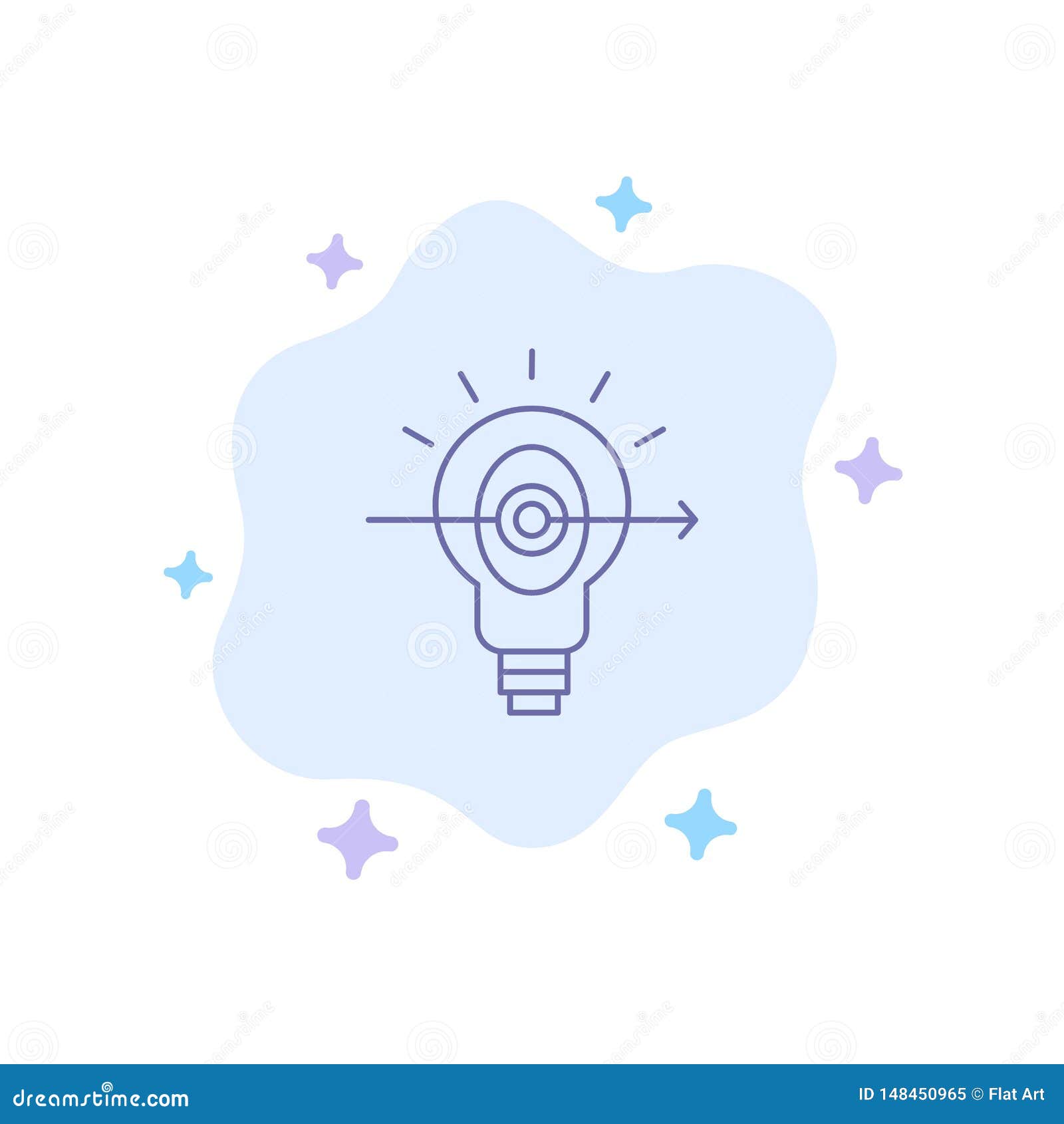 Bulb, Success, Focus, Business Blue Icon on Abstract Cloud Background ...
