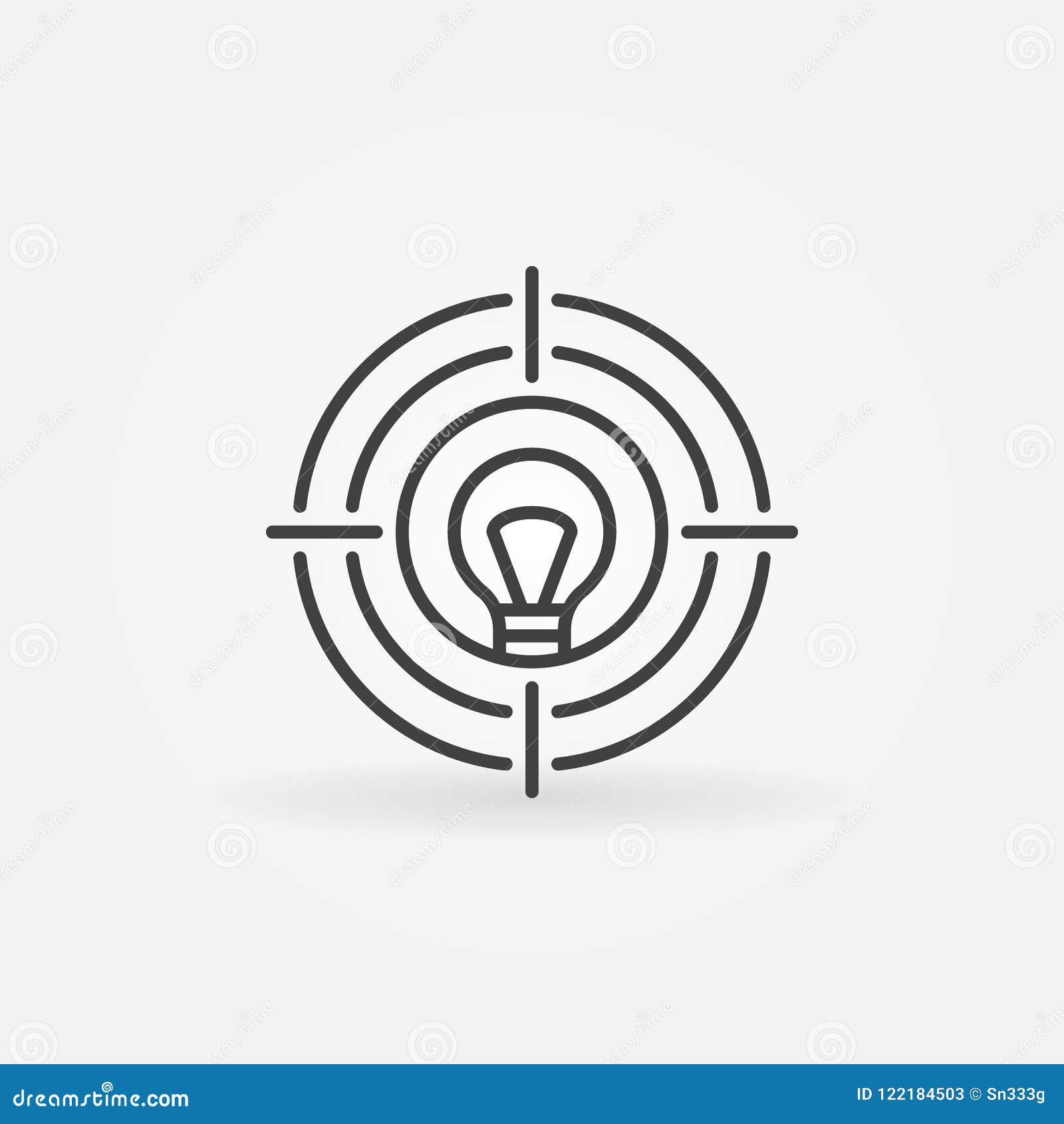 Bulb Target Line Icon. Vector Lightbulb As a Target Sign Stock Vector ...