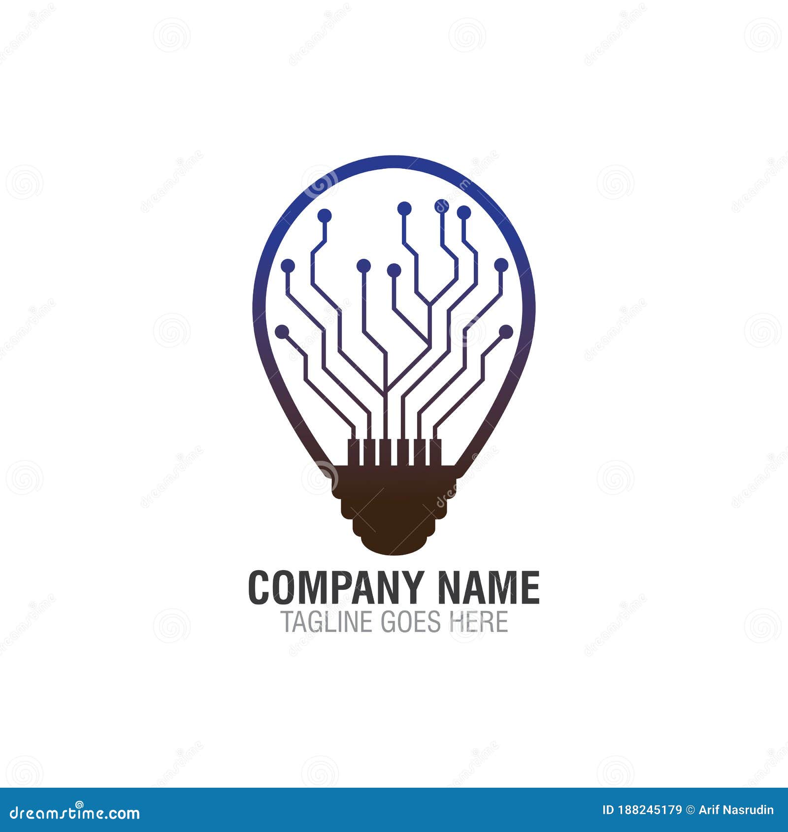 Bulb Tech Circuit Logo Design, Electric Light Technology Icon Stock ...