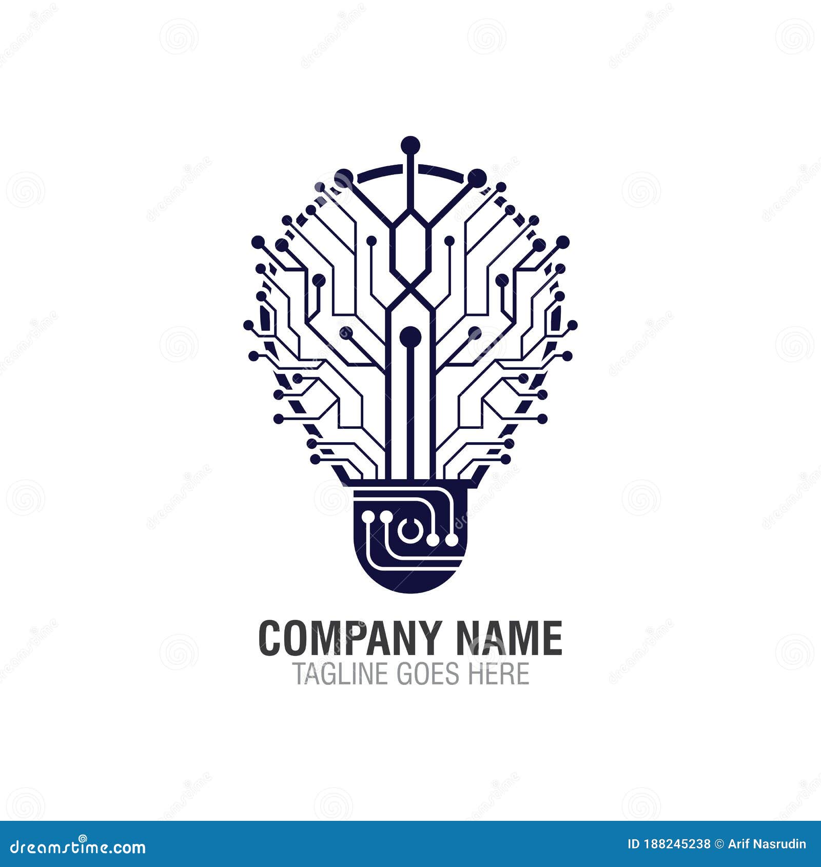 Bulb Tech Circuit Logo Design, Electric Light Technology Icon Stock ...