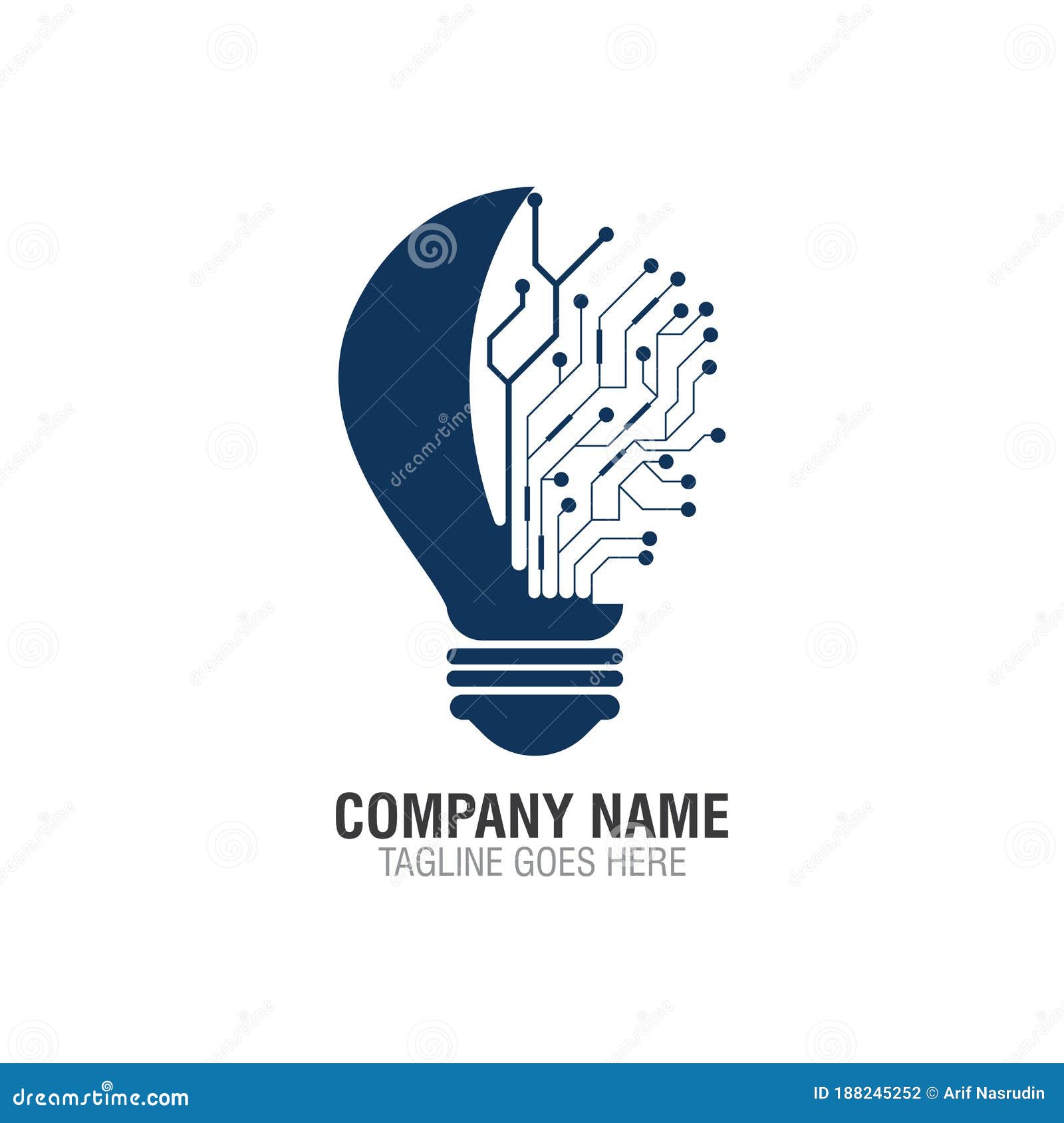 Bulb Tech Circuit Logo Design, Electric Light Technology Icon Stock ...