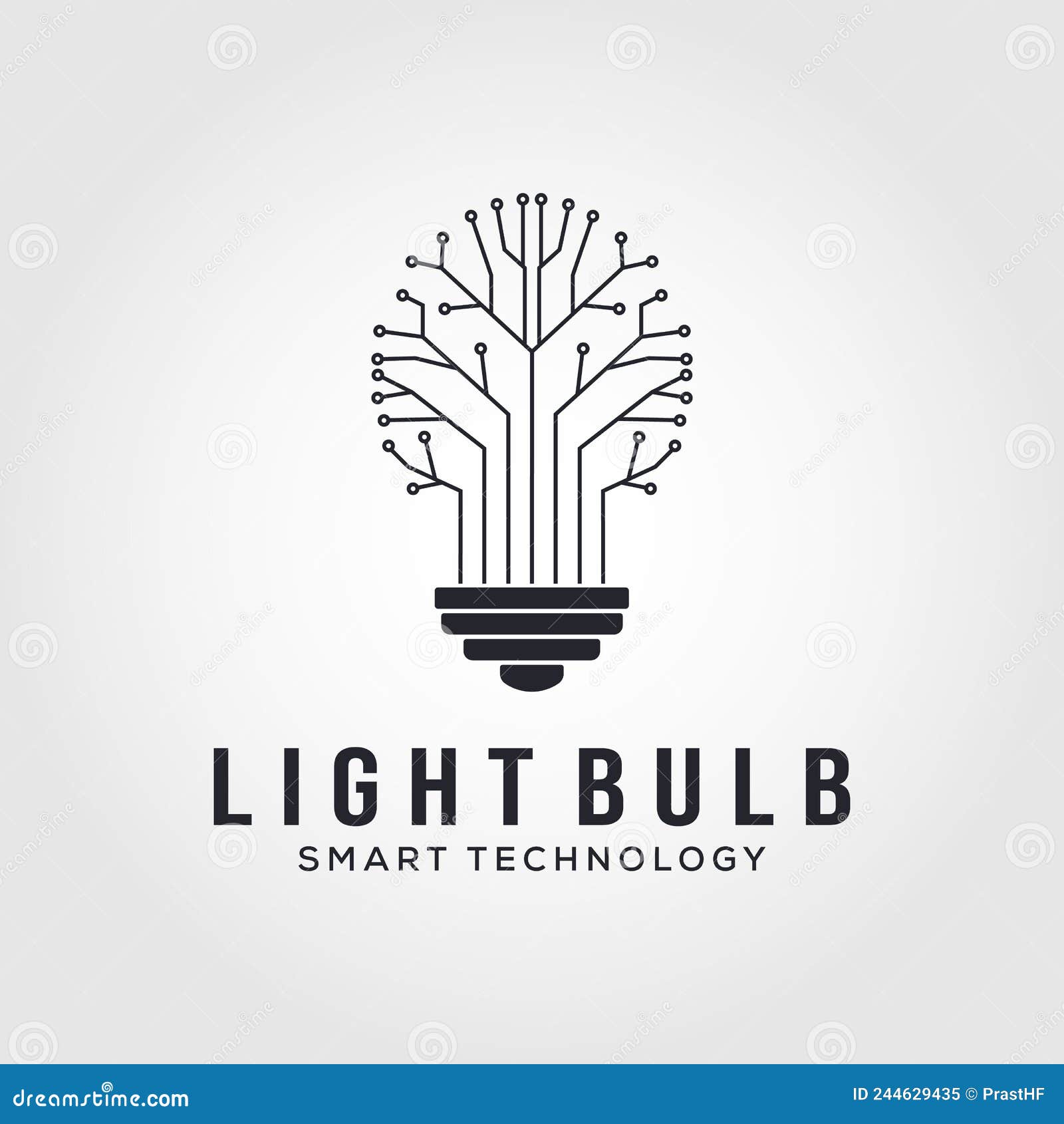 Bulb Tech on Circuit Logo Design, Electric Light Technology Icon Stock ...