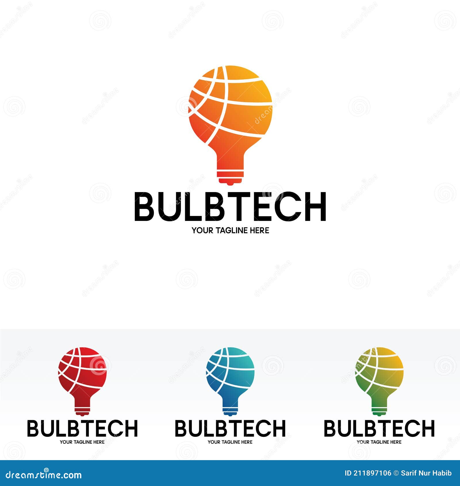 Bulb Tech Logo Design Template Stock Vector - Illustration of ...