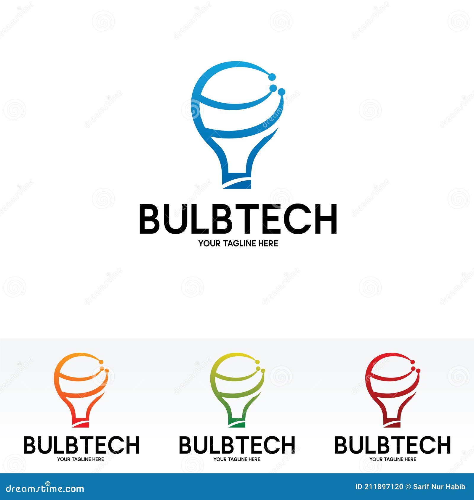 Bulb Tech Logo Design Template Stock Vector - Illustration of company ...