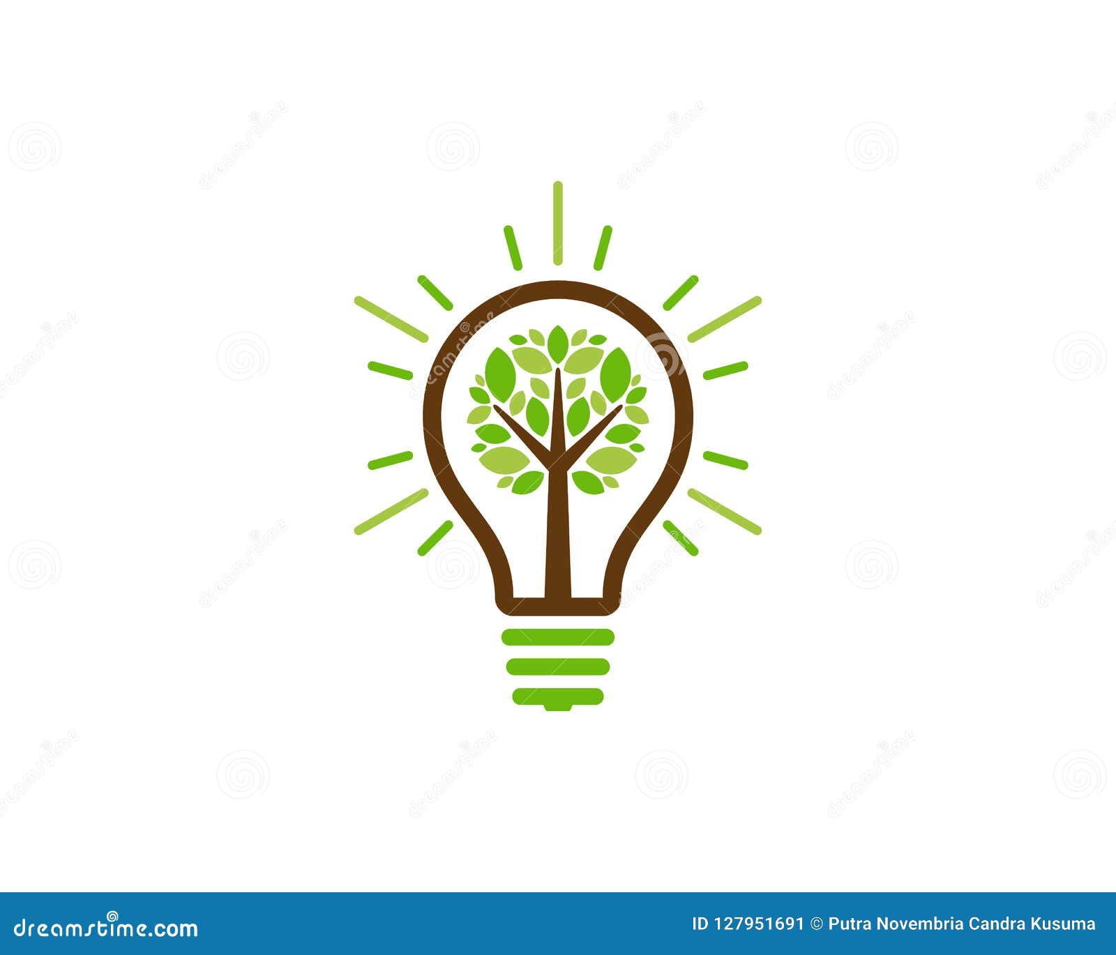Bulb Tree Logo Icon Design stock vector. Illustration of design - 127951691