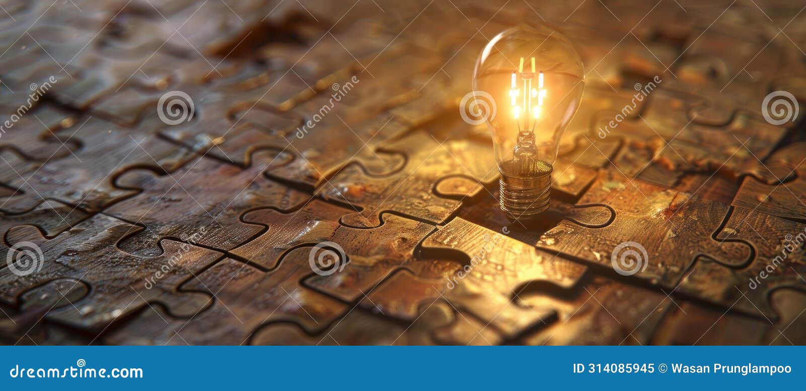 Bulb among Unassembled Puzzle, Challenge Representation, Direct Above ...