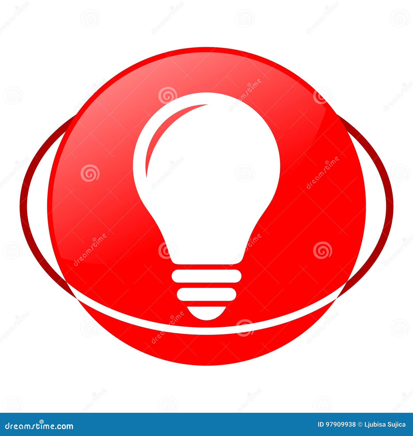 Bulb Vector Illustration, Red Icon Stock Vector - Illustration of ...