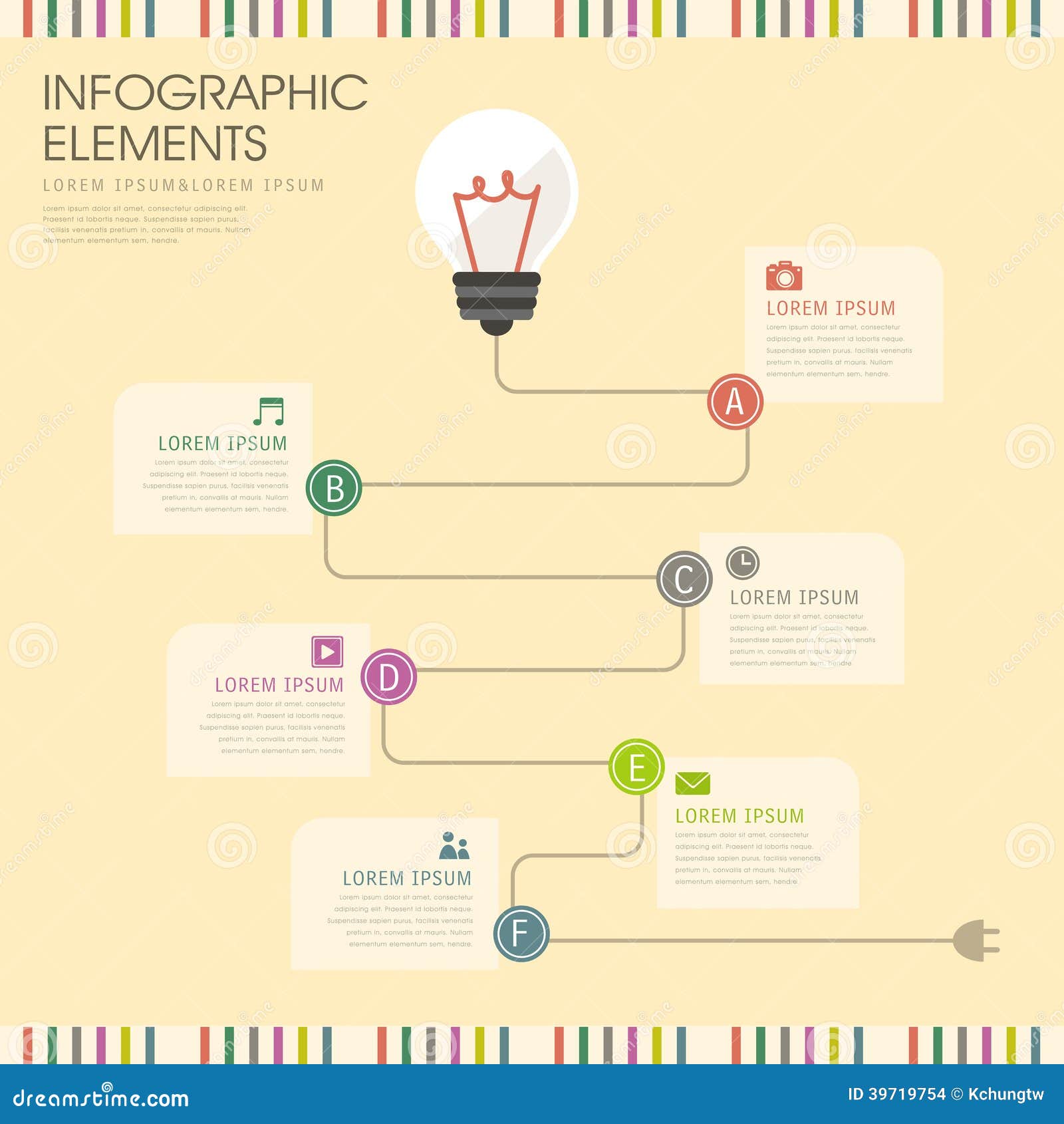 Bulb And Wire Infographics Design Vector Illustration | CartoonDealer ...
