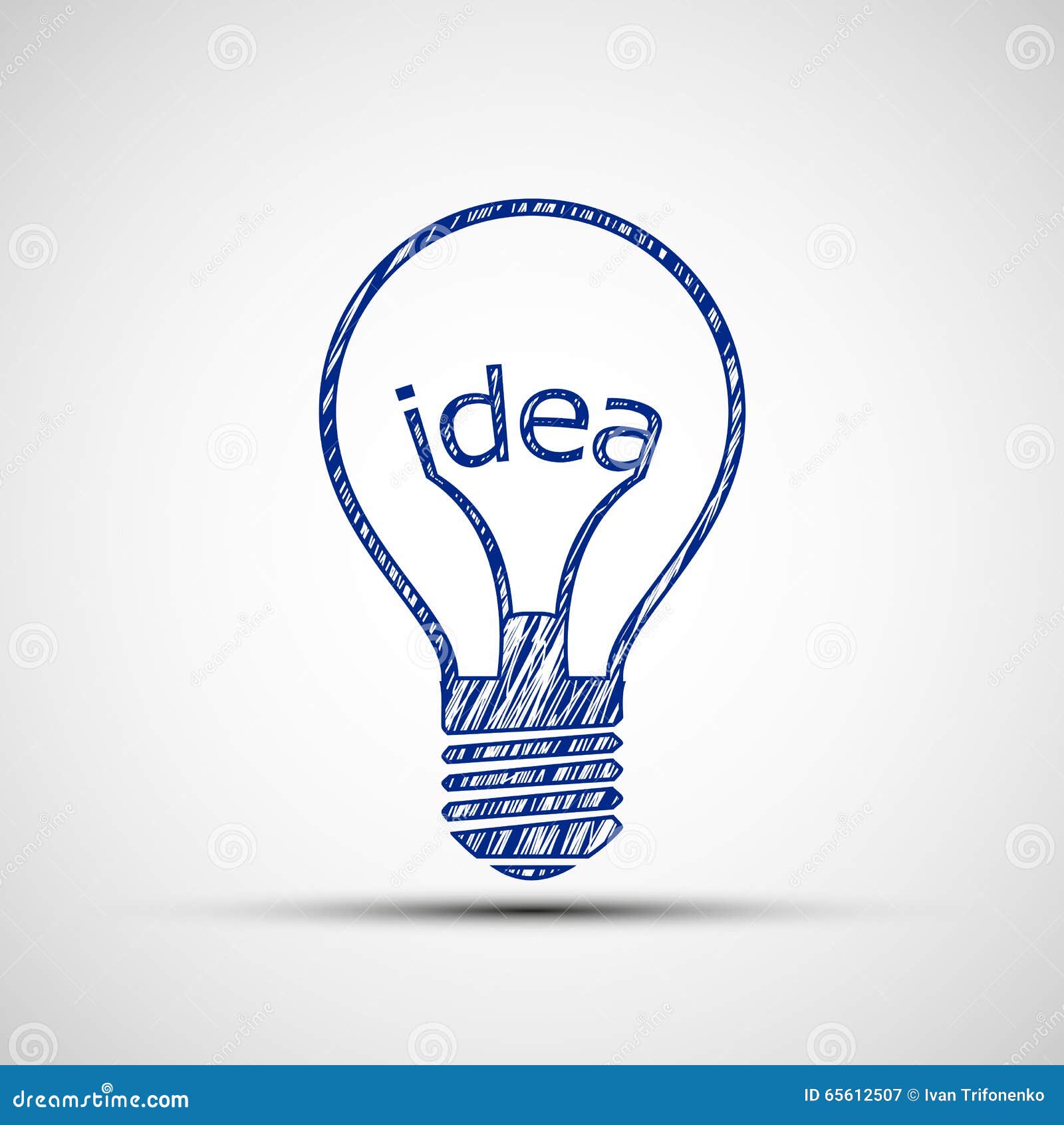 Bulb with the word idea. stock vector. Illustration of invention - 65612507