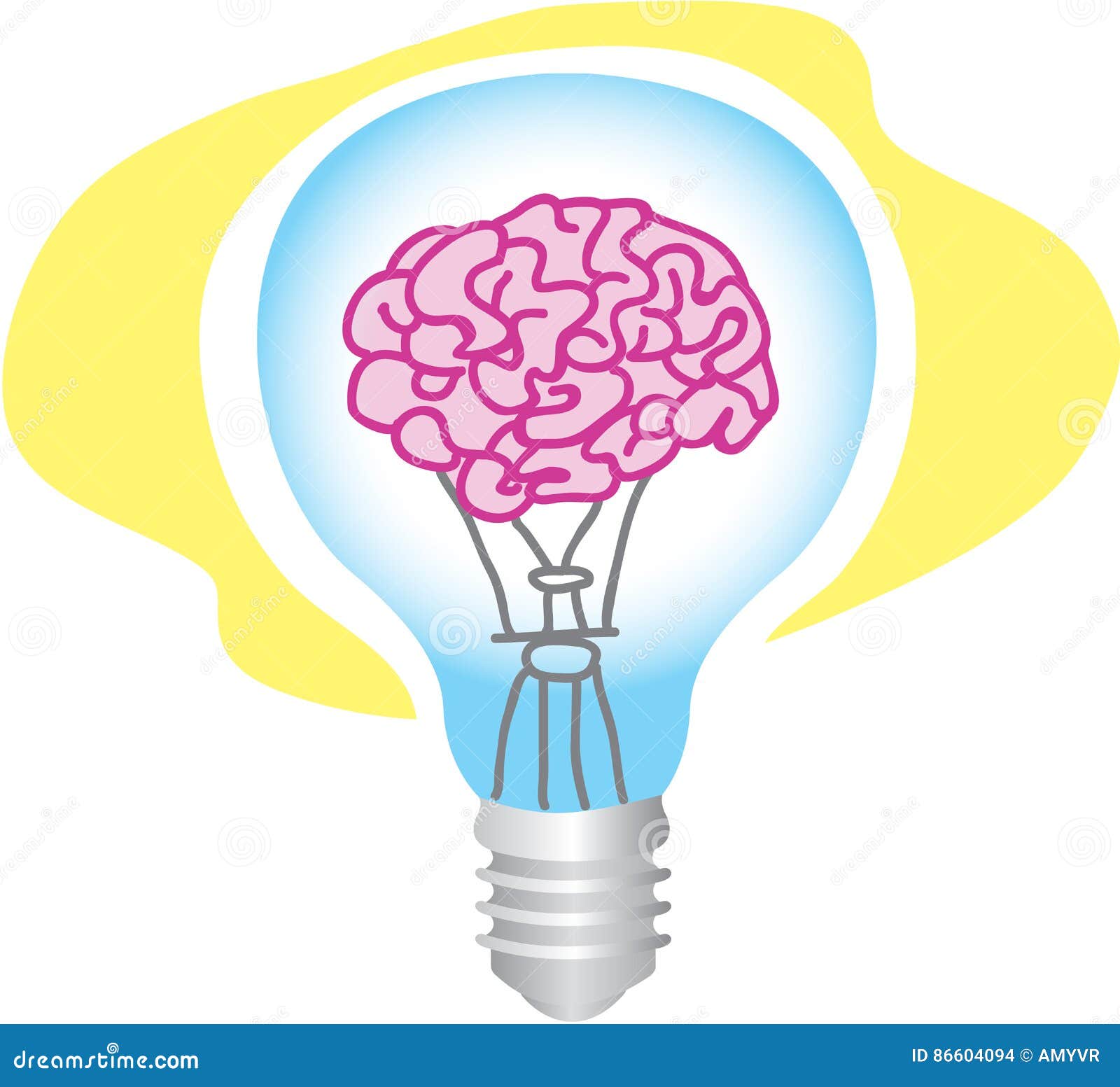 Bulbo accionado cerebro stock de ilustración. Ilustración de ...