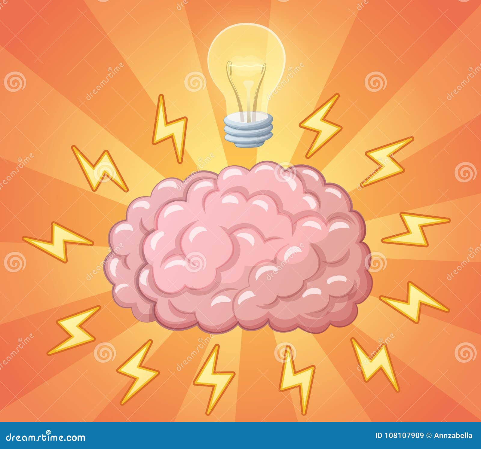 Bulbo Del Cerebro Y Del Ligh Como Idea Ilustración del Vector ...