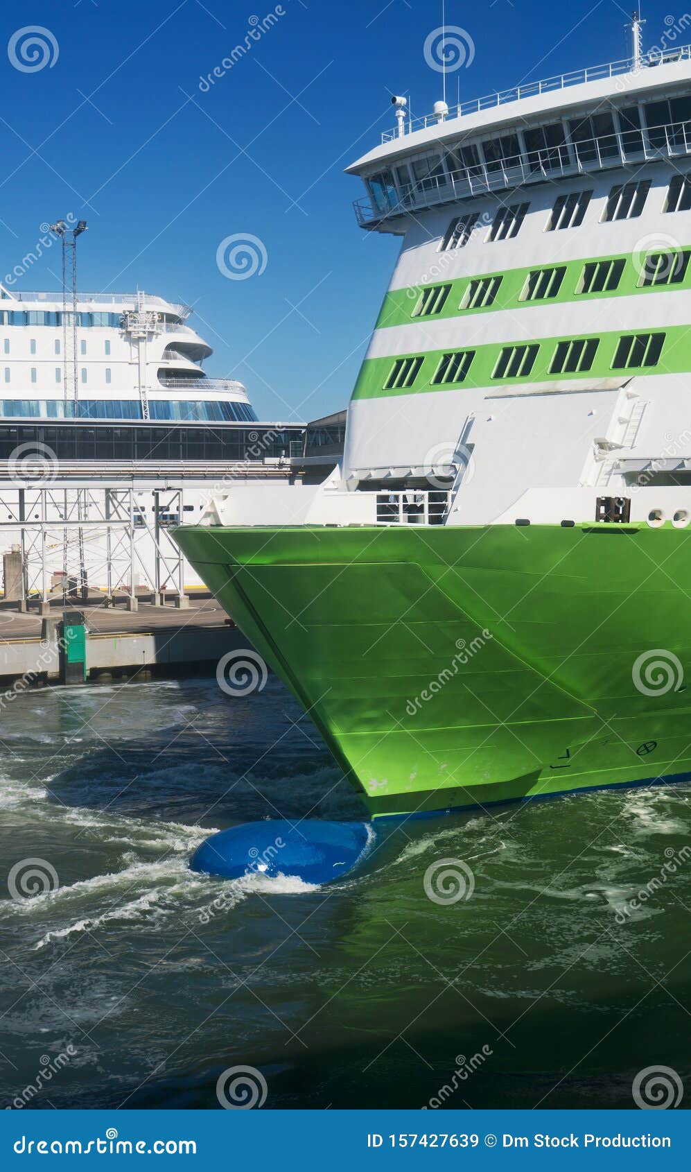Bulbous bow of the ferry stock image. Image of equipment - 157427639