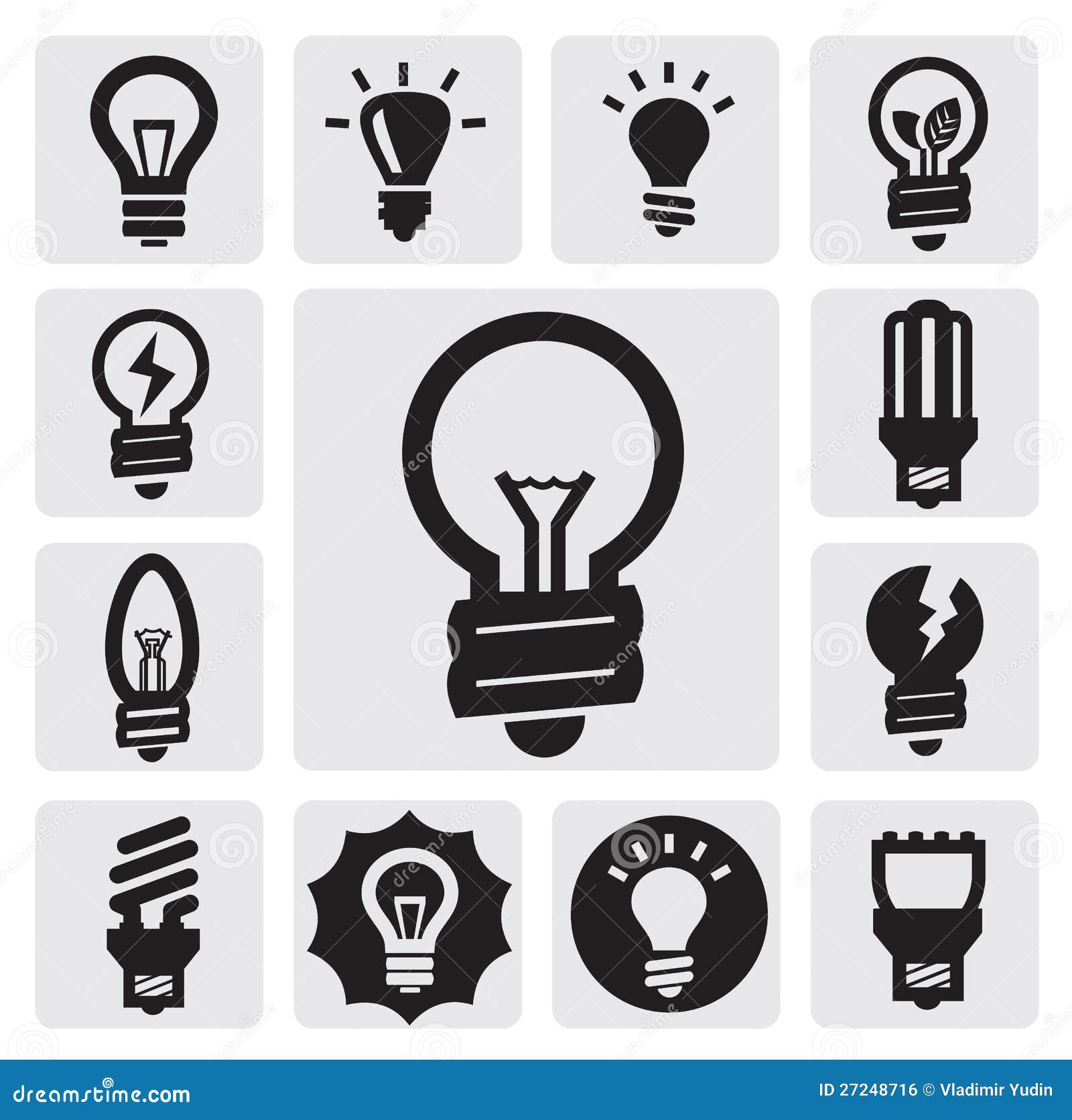 Bulbs icons stock vector. Illustration of elements, bulb - 27248716