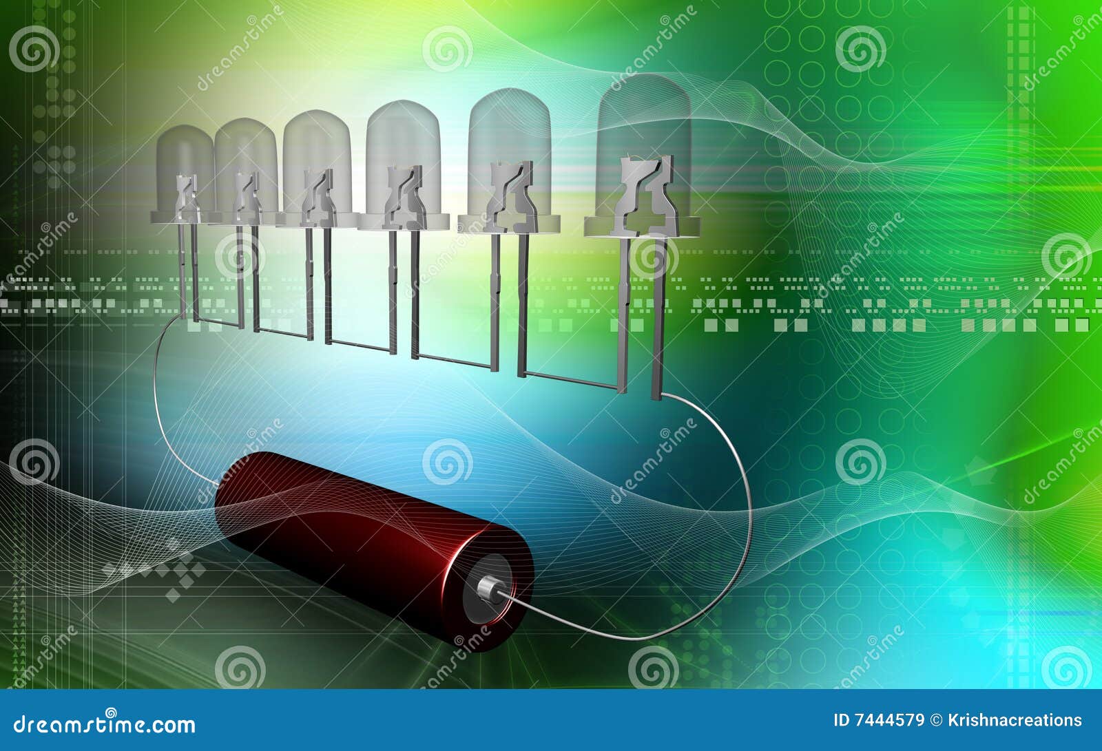 Bulbs is ignited by cell stock illustration. Illustration of electrical ...