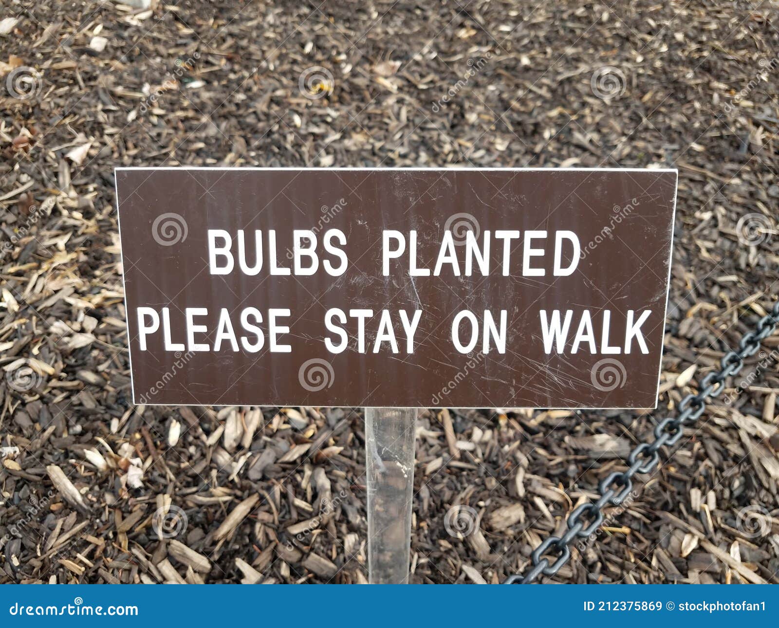 Bulbs Planted Please Stay on Walk Sign Stock Image - Image of warning ...