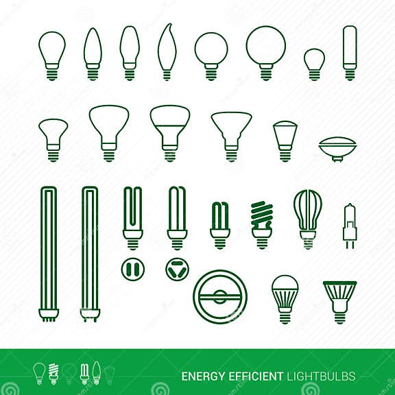 Bulbs Shapes and Applications Stock Vector - Illustration of reflector ...