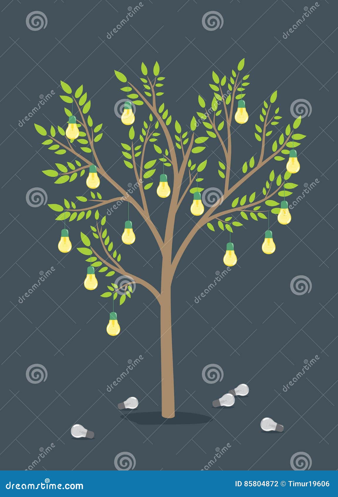 Bulbs tree stock vector. Illustration of concept, environment - 85804872