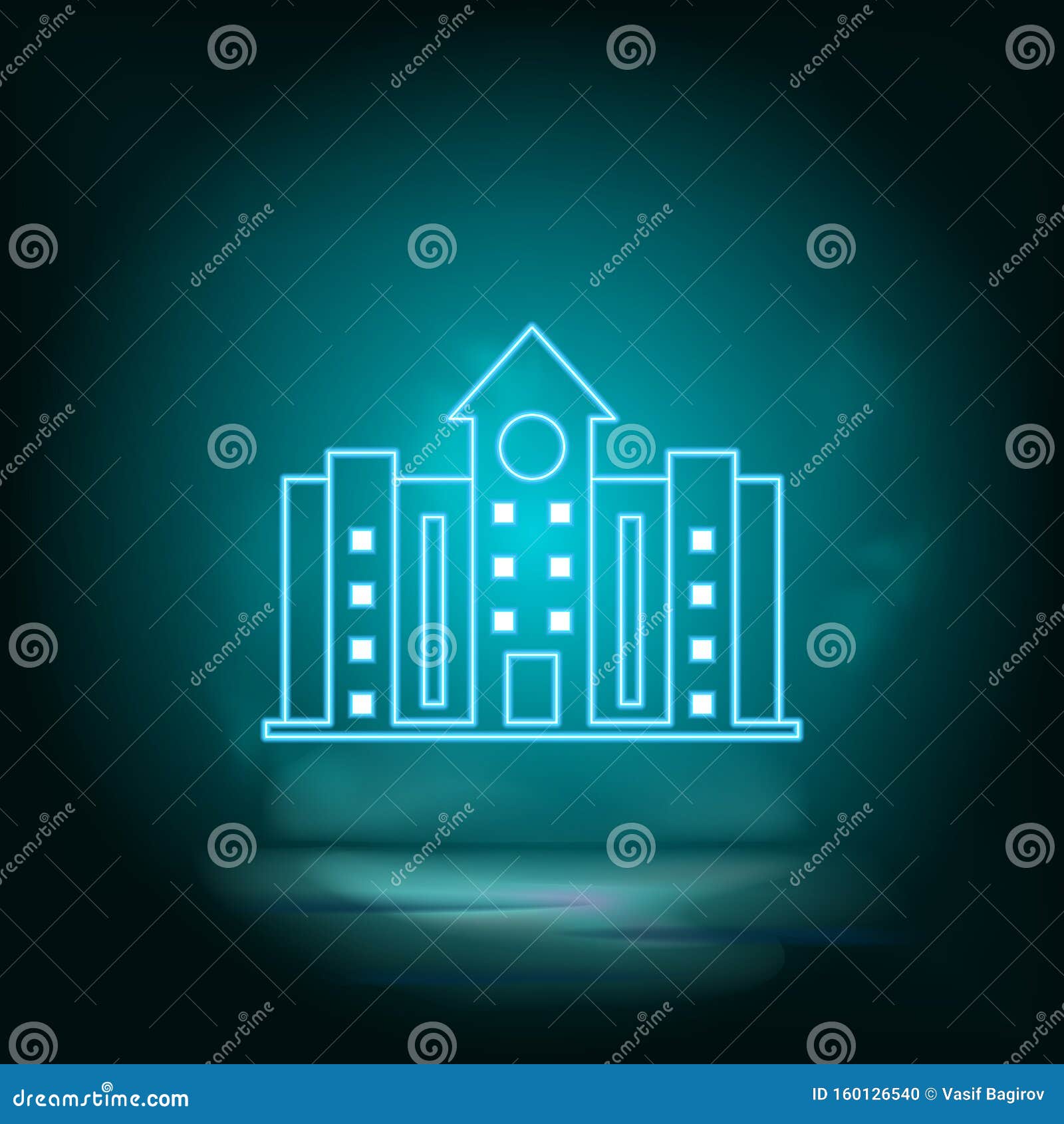 Bulding, Neon Blue. Blue Neon, Building Icon. Vector Background Stock ... Bulding, Neon Blue. Blue Neon, Building Icon. Vector Background Stock ...