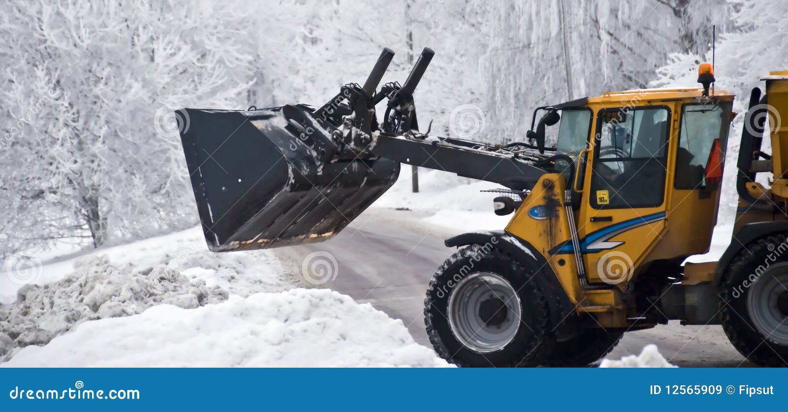 Buldozer Handling Snow stock image. Image of clear, blizzard - 12565909