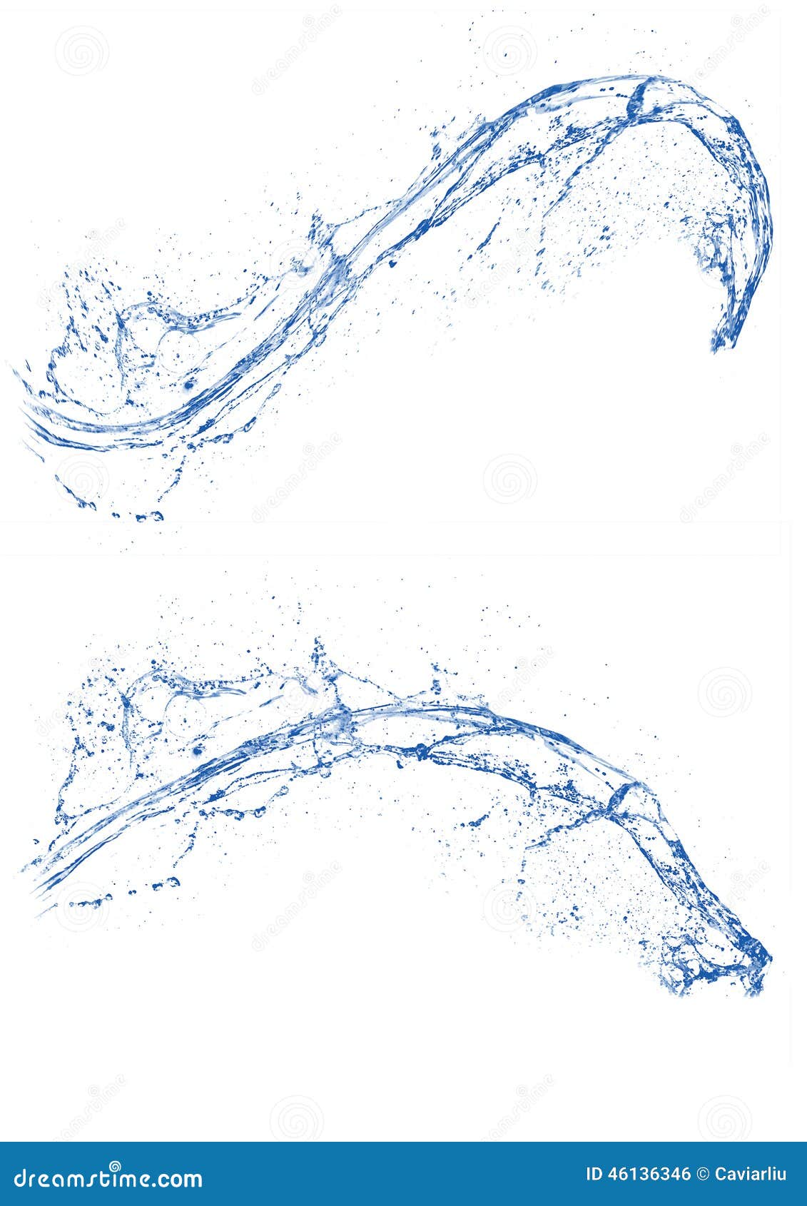 Bule Clear Water Splash in Isolated White Background Stock Photo ...